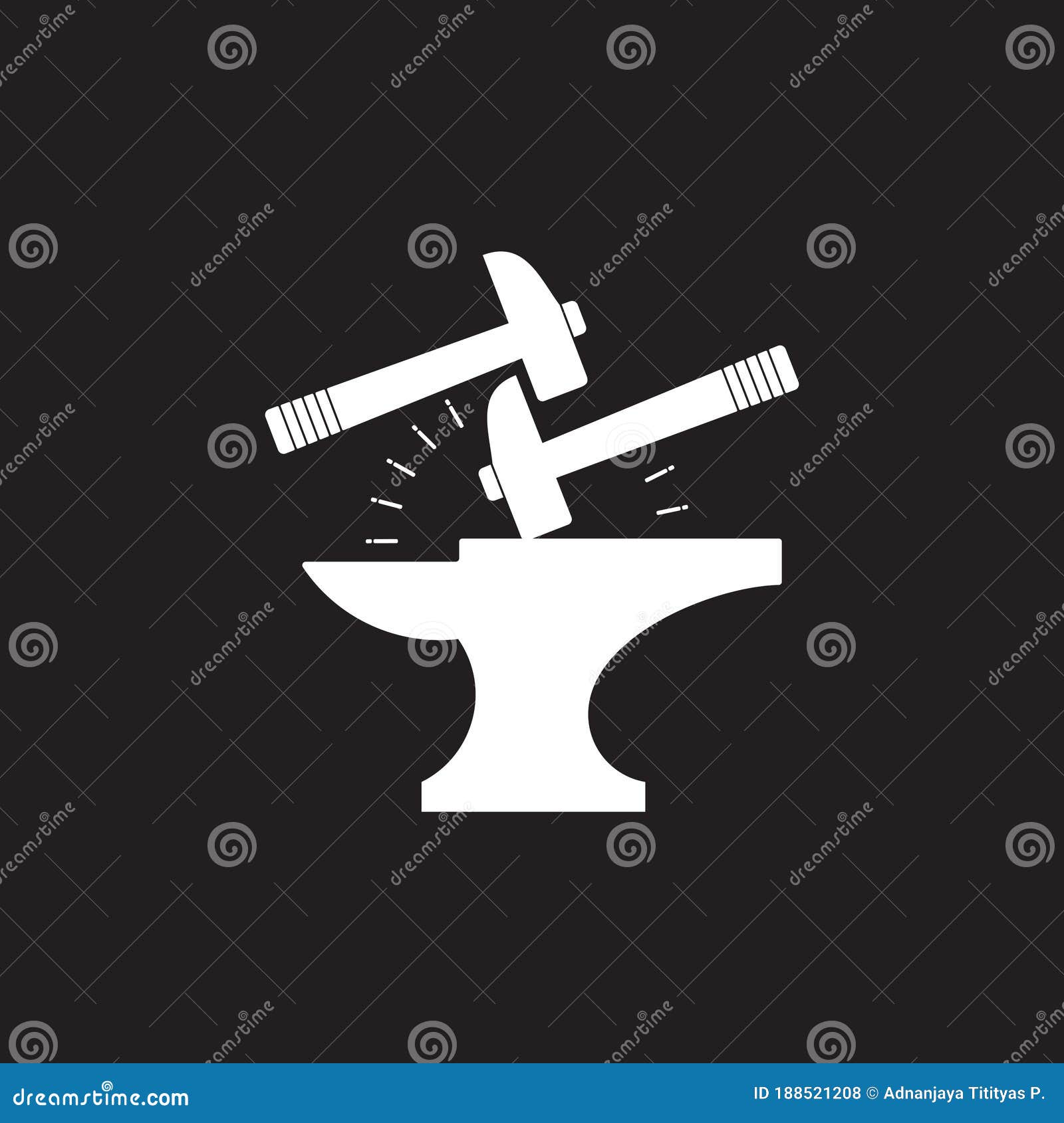 Spark Iron Hammer Blacksmith Symbol Logo Vector Stock Vector ...