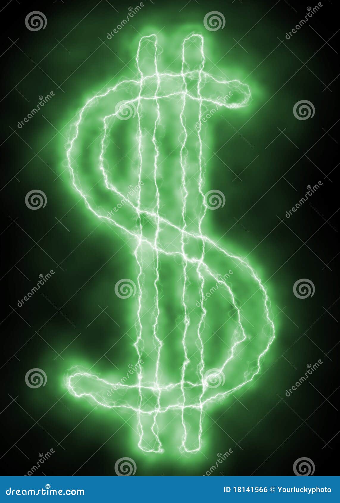 Spark Lightning Dollar Sign Stock Photo - Image of electricity, sign ...