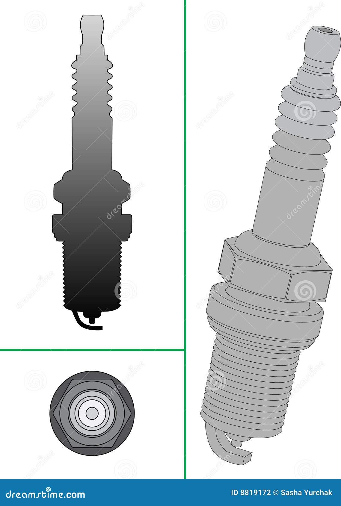 Spark plug stock vector. Illustration of vector, electric - 8819172