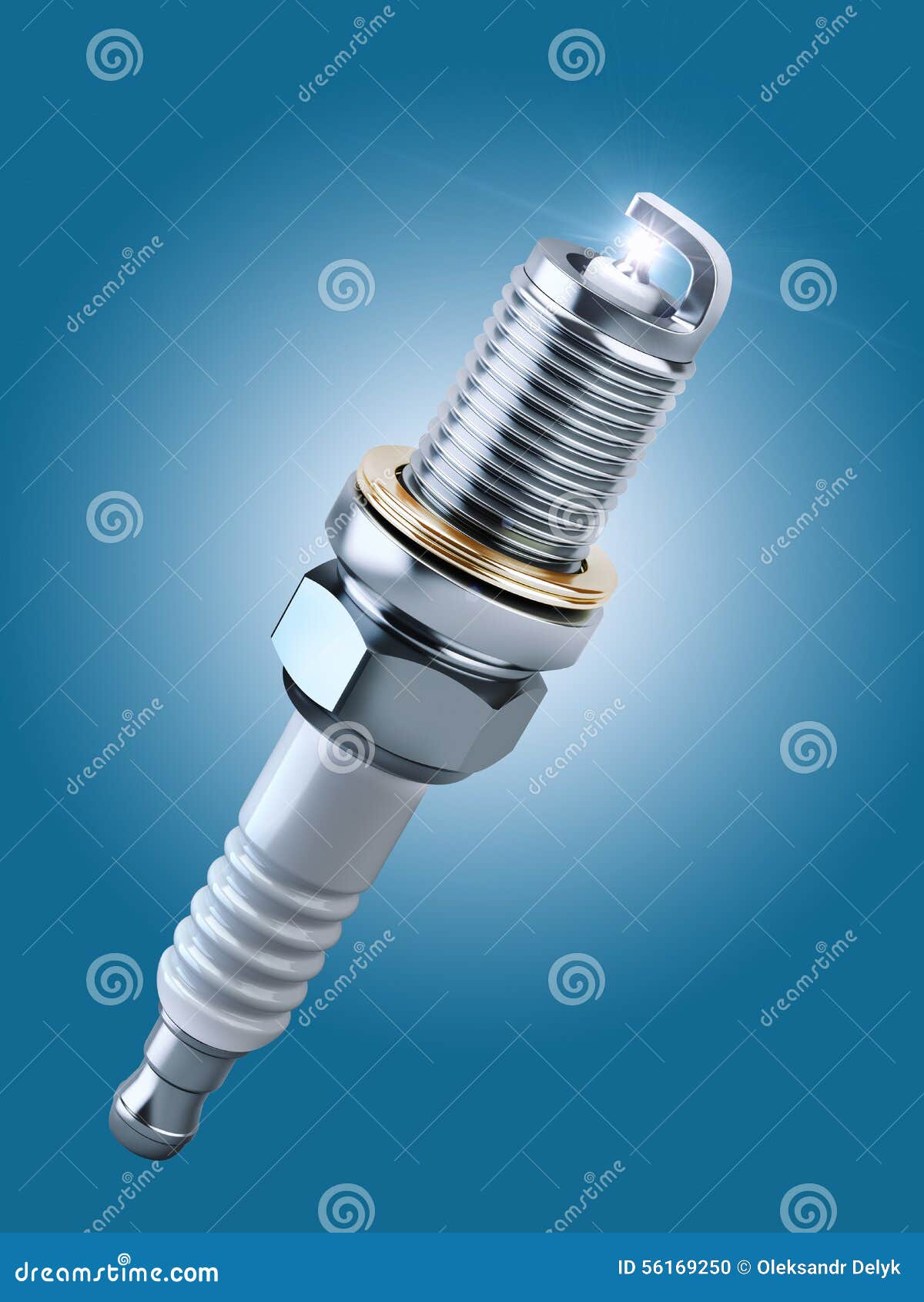 Spark plug stock illustration. Illustration of steel - 56169250