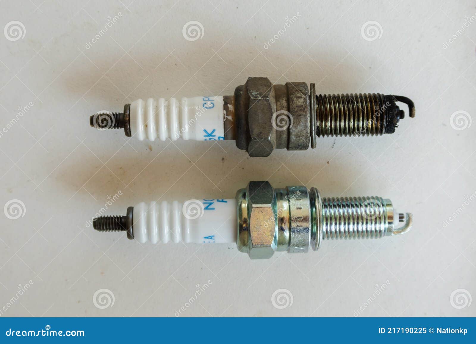 Spark Plug Compare with New and Old Stock Image - Image of electricity ...