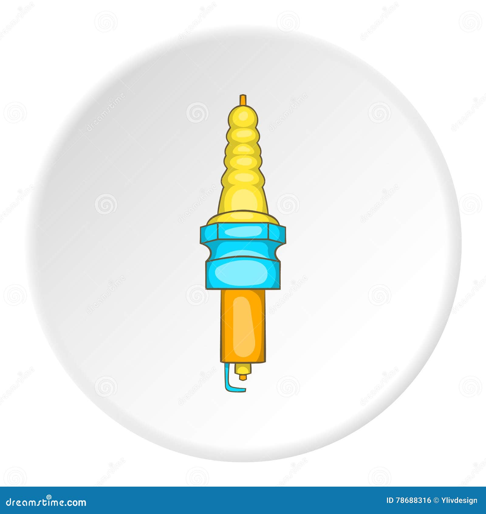 Spark Plug Icon, Cartoon Style Stock Vector - Illustration of material ...