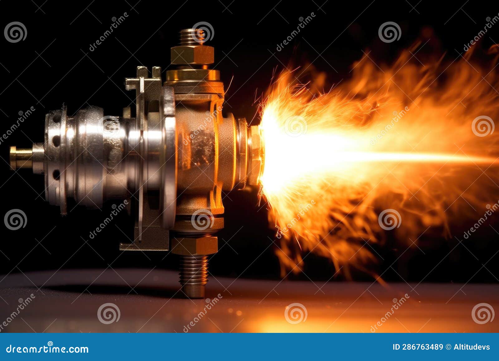 Spark Plug Igniting Fuel Inside Engine Cylinder Stock Image - Image of ...