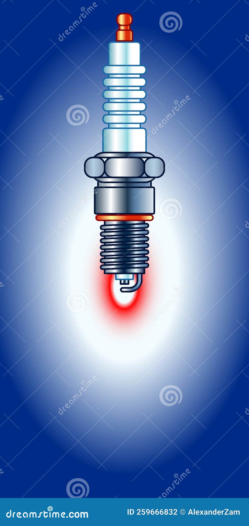 Spark plug ignition stock vector. Illustration of fulmination - 259666832