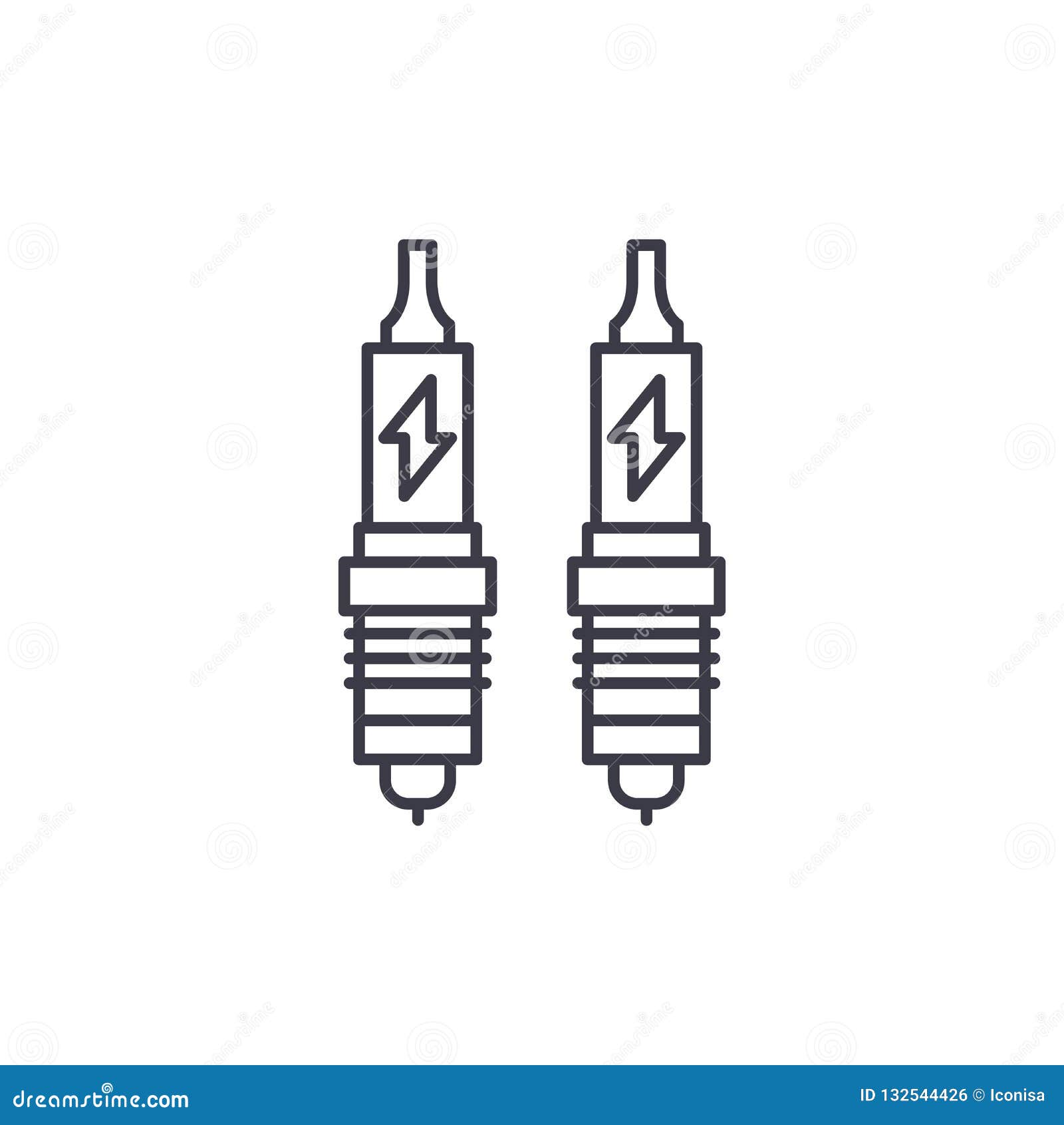 Spark Plug Line Icon Concept. Spark Plug Vector Linear Illustration ...