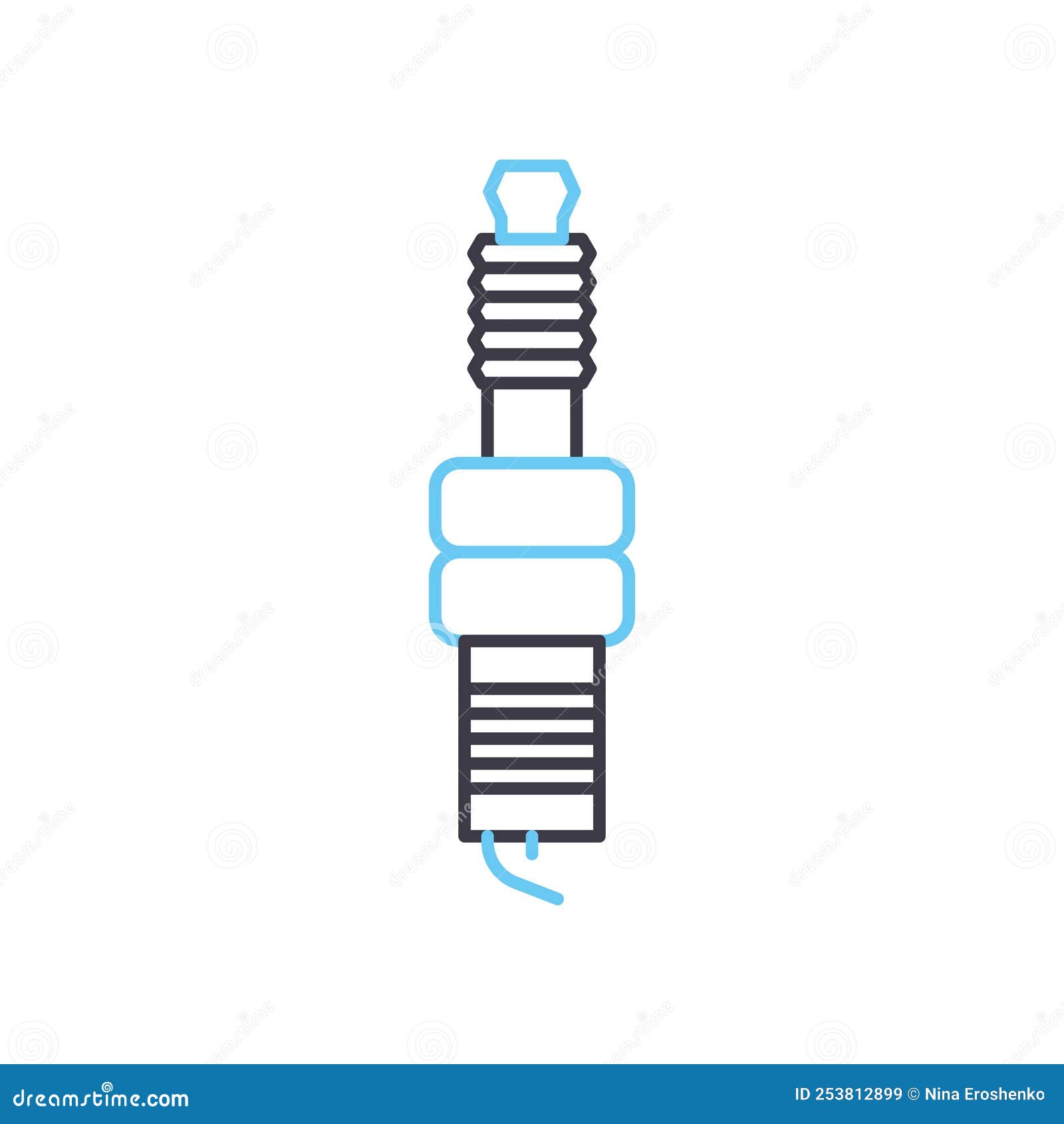 Spark Plug Line Icon, Outline Symbol, Vector Illustration, Concept Sign ...