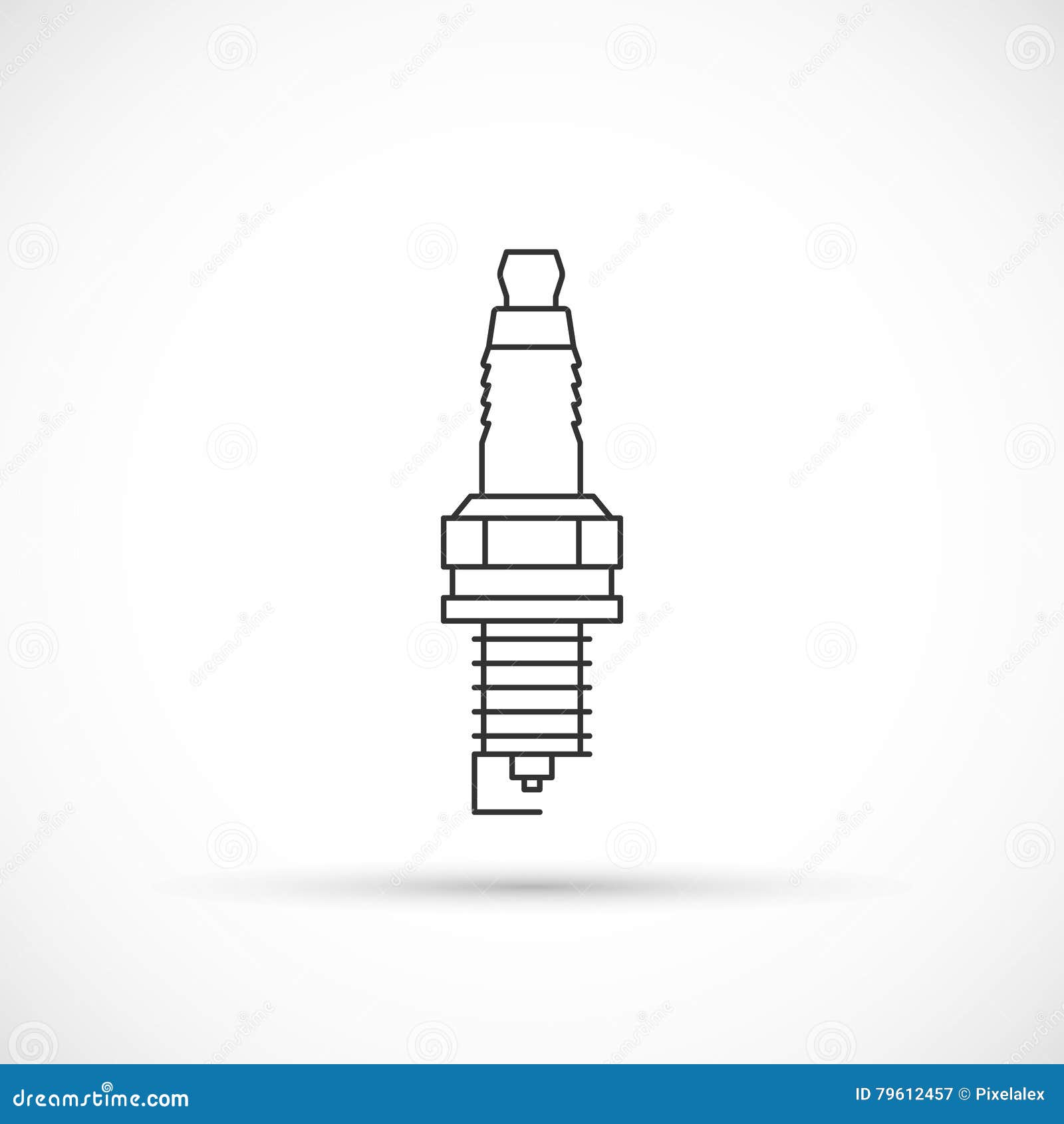 Spark plug outline icon stock vector. Illustration of repair - 79612457