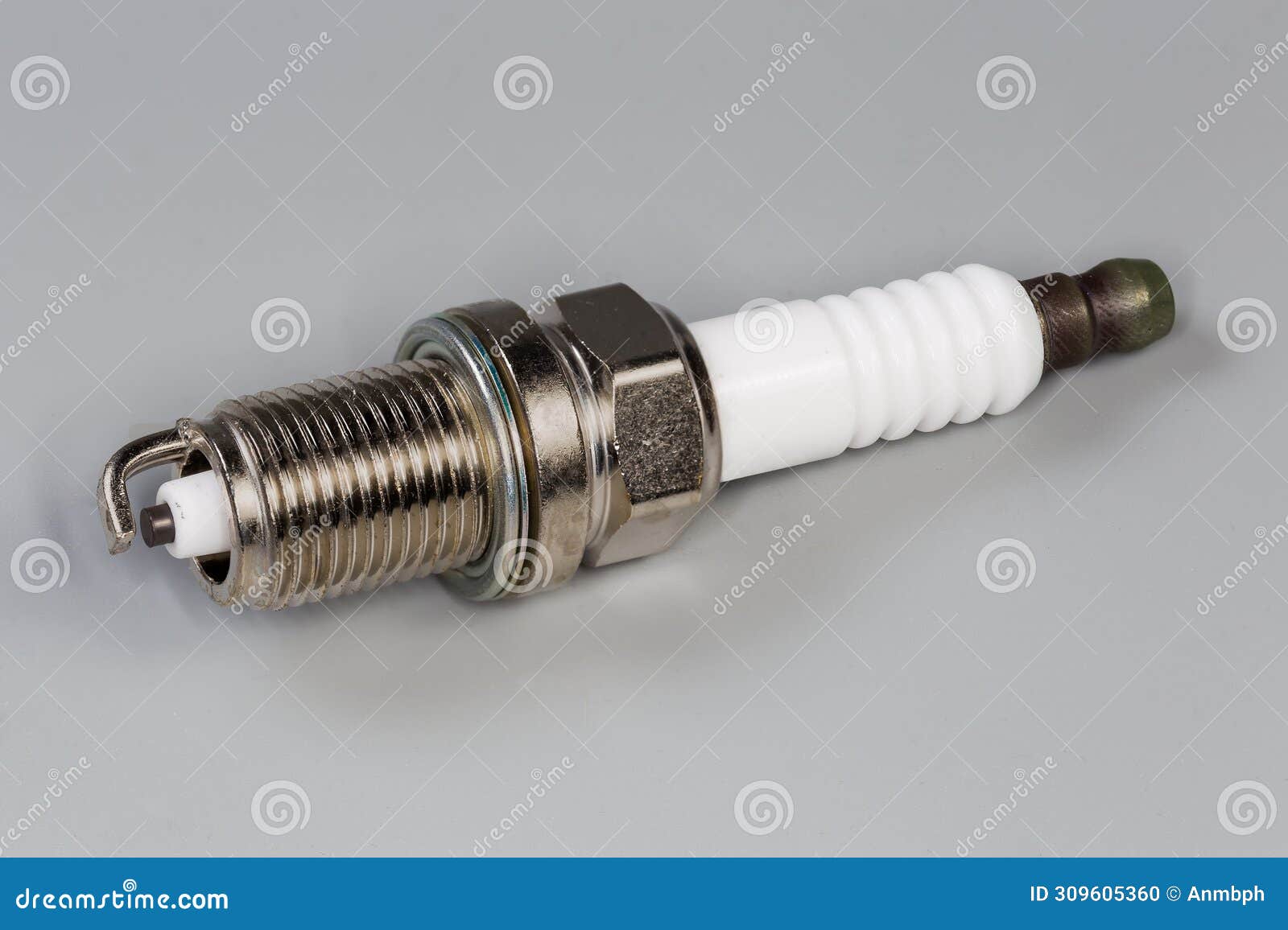 Spark Plug for Petrol Internal Combustion Engine on Gray Background ...