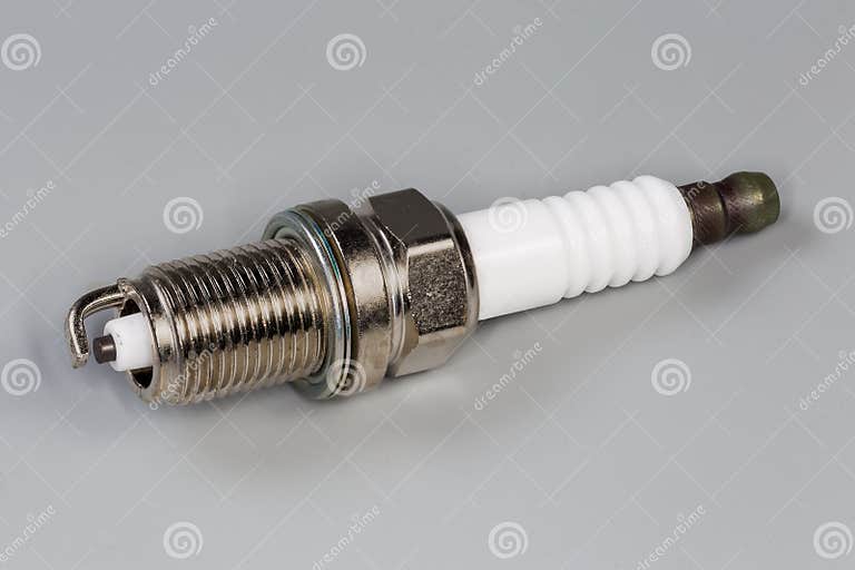 Spark Plug for Petrol Internal Combustion Engine on Gray Background ...