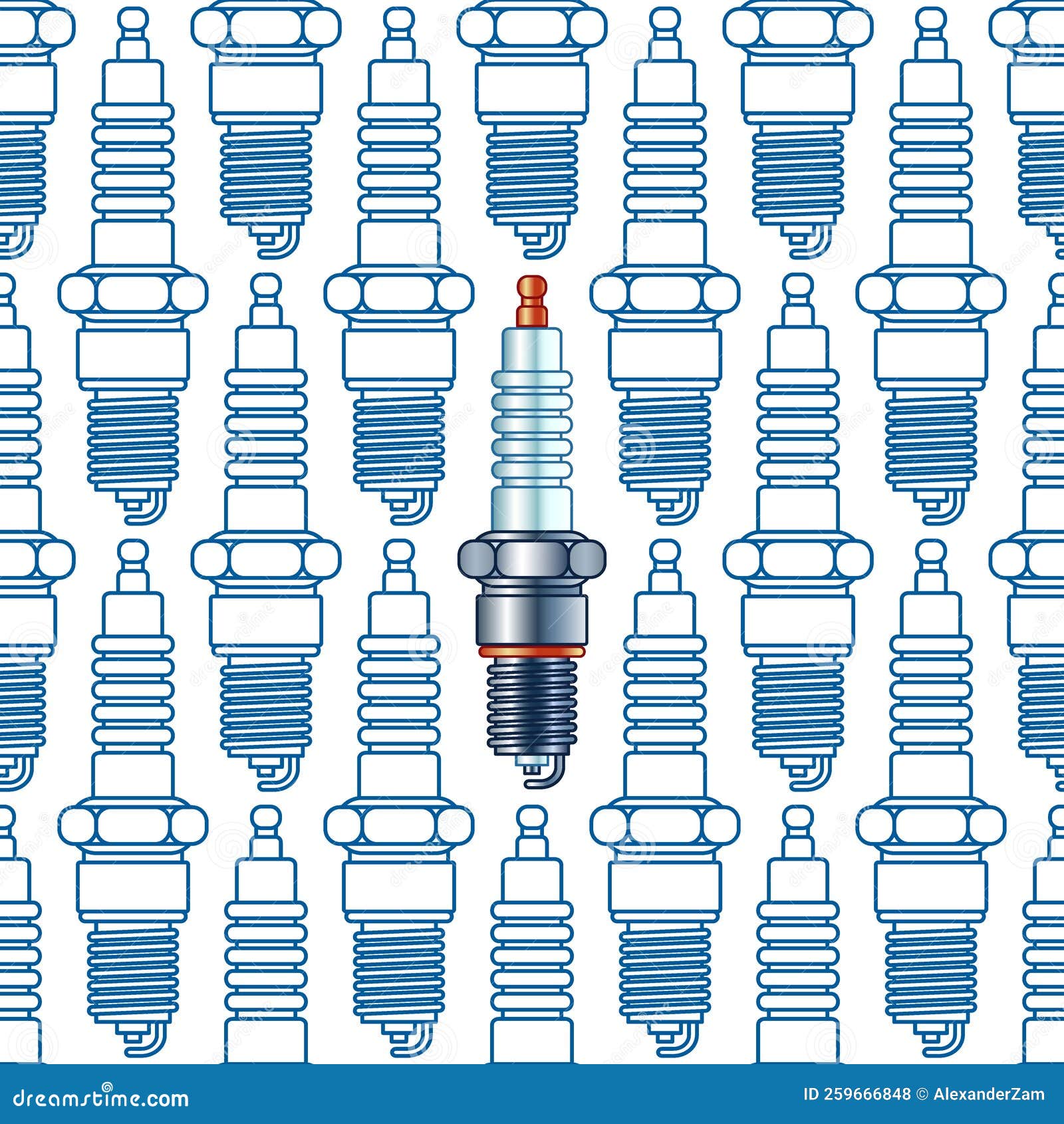 Spark Plug Seamless Pattern Stock Vector - Illustration of sparkplug ...