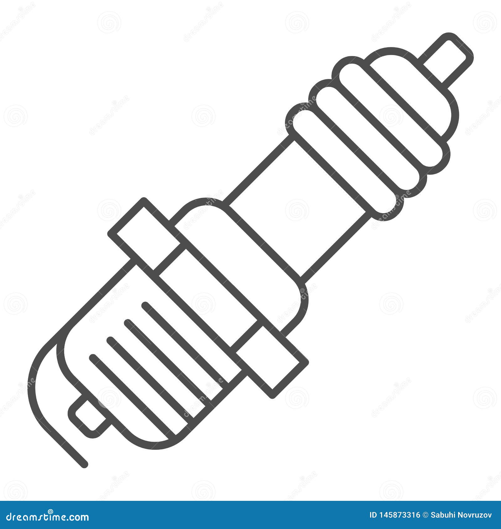 Spark Plug Thin Line Icon. Car Candle Vector Illustration Isolated on ...