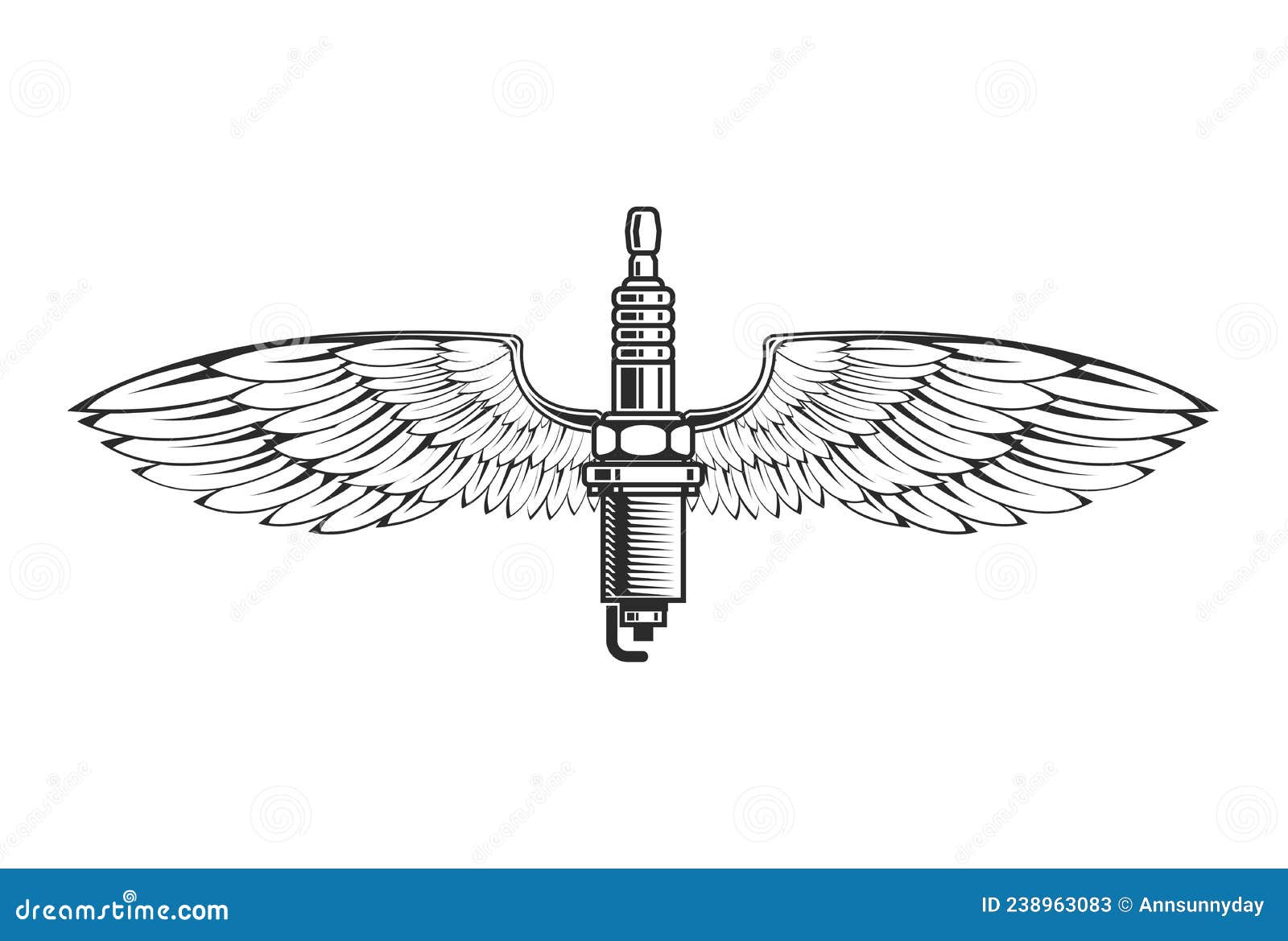 Spark Plug with Wings, Car Service Logo, Engine Symbol Stock Vector ...
