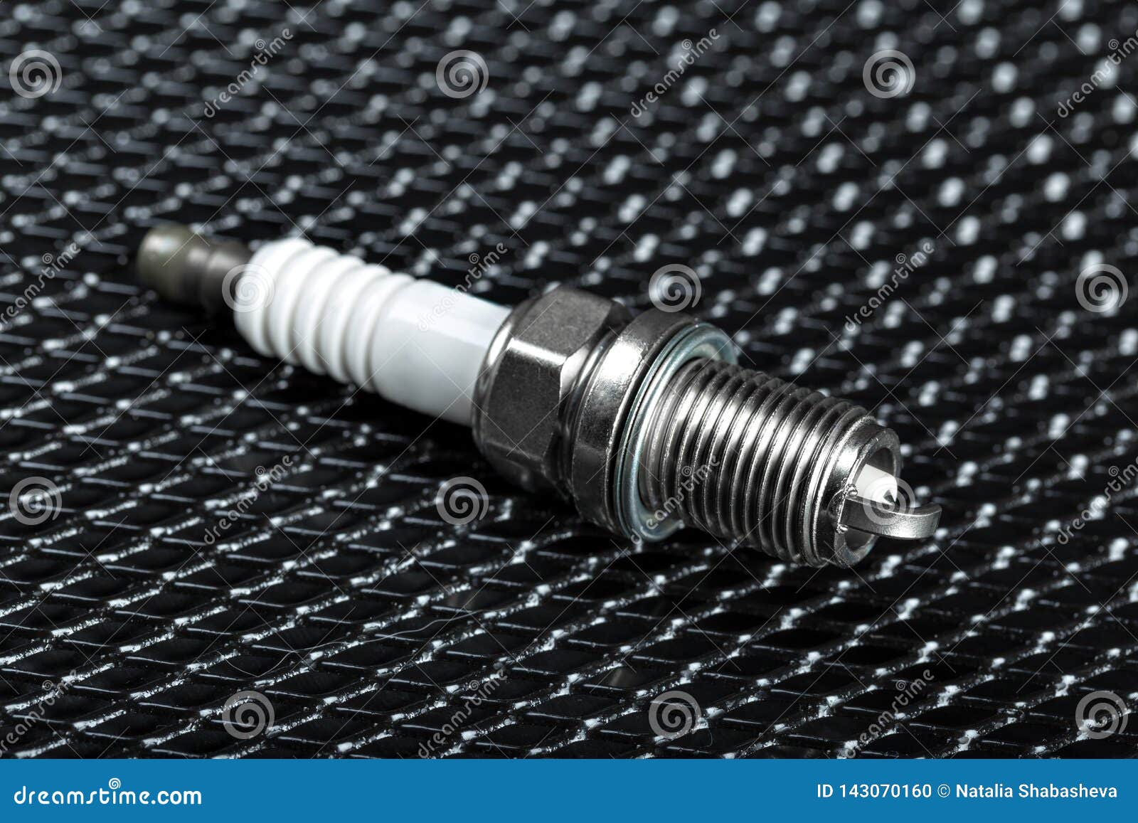 Spark Plugs on Black Background Stock Photo - Image of metal, iridium ...