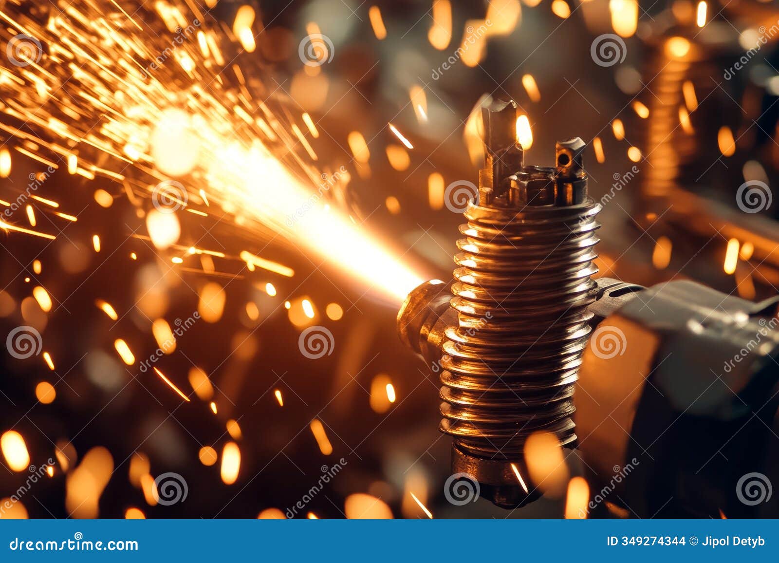 Spark Plugs Ignite in a Car Engine. Stock Illustration - Illustration ...