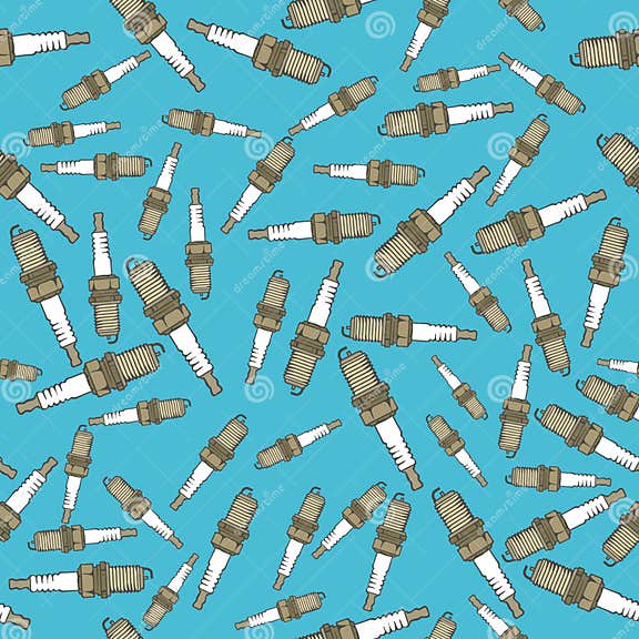 Spark Plugs Seamless Pattern Vector Stock Vector - Illustration of ...