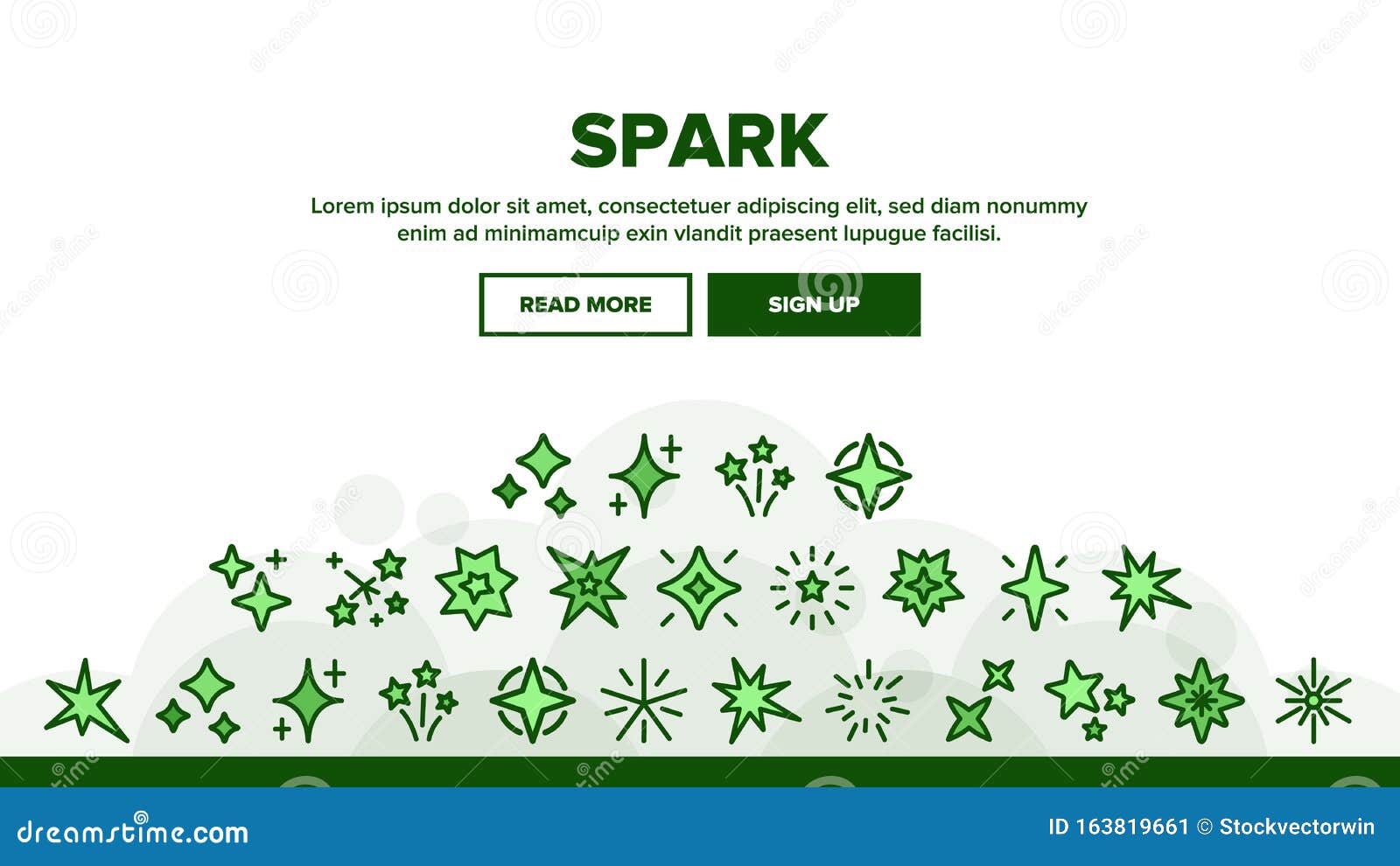 Spark and Sparkle Star Landing Header Vector Stock Vector ...