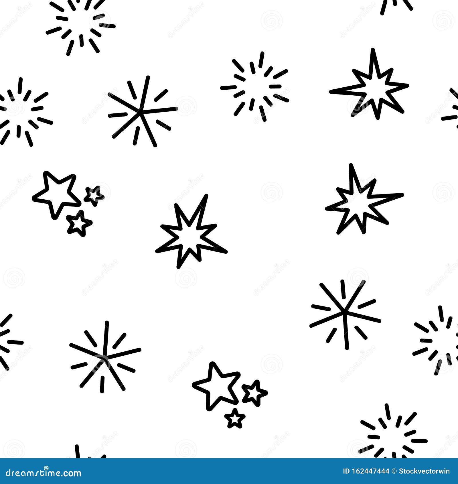Spark and Sparkle Star Vector Seamless Pattern Stock Vector ...