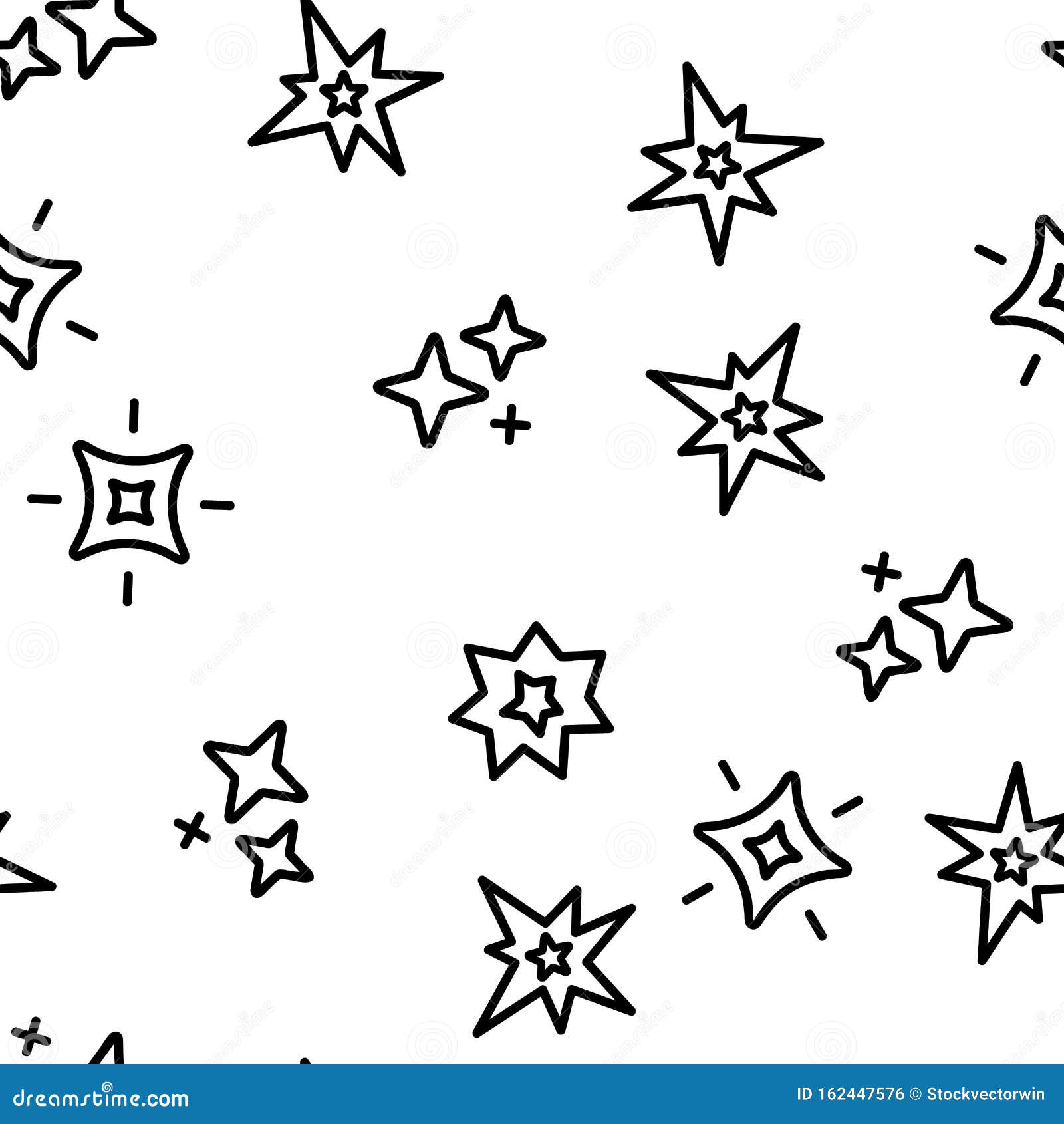 Spark and Sparkle Star Vector Seamless Pattern Stock Vector ...