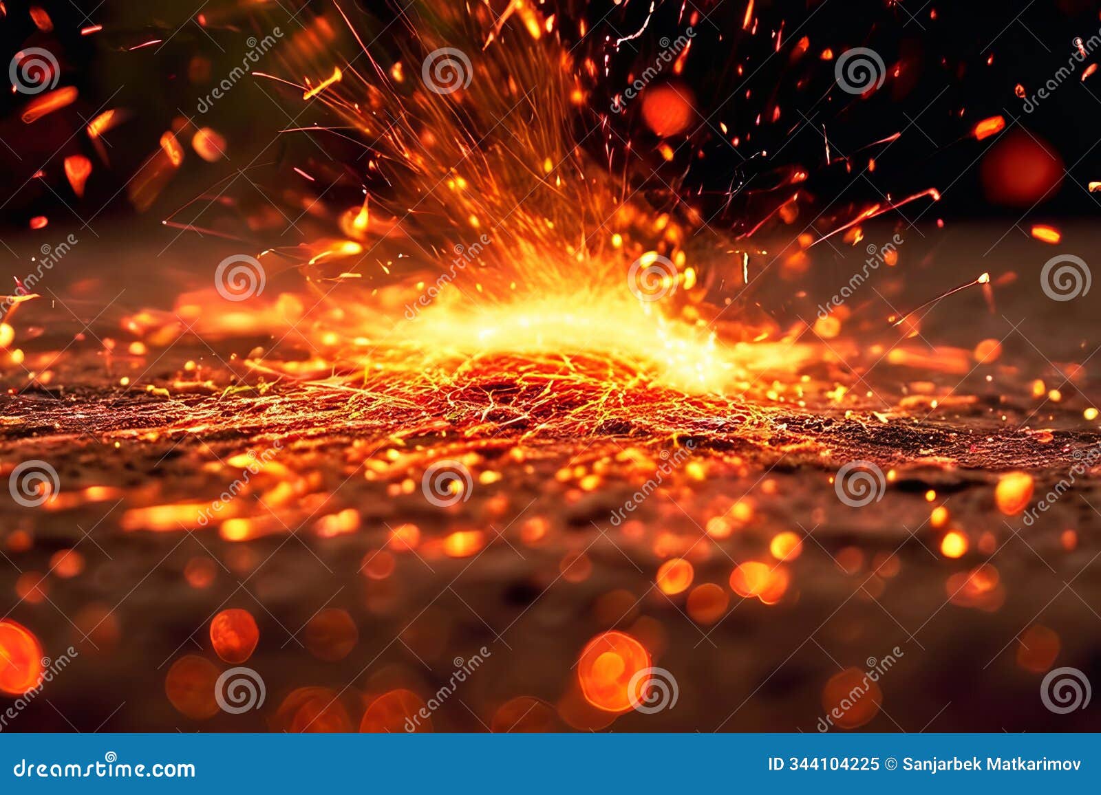 Spark Splattera Splatter that Forms a Shower of Sparks with a Br Stock ...