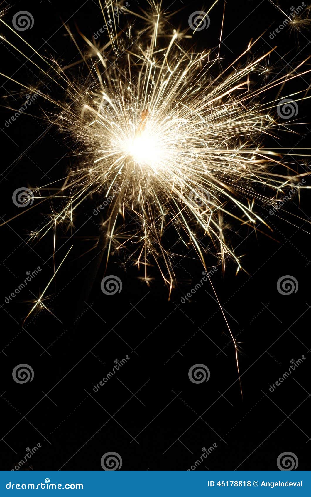 Spark Stick Lit on Dark Background Stock Photo - Image of festivities ...