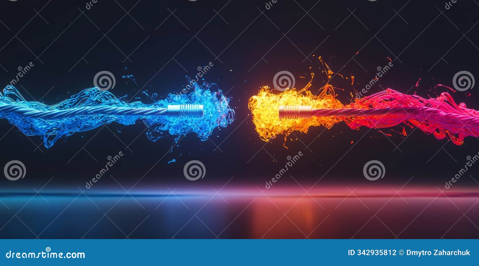 Spark between Two Simple Wires, Representing a Sudden Mental Connection ...