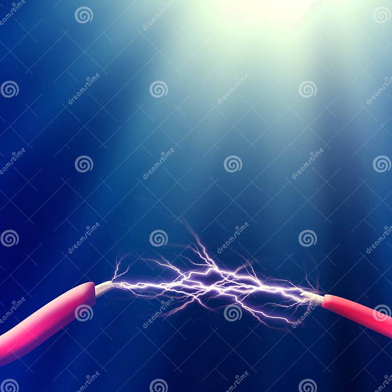 Spark between two wires stock illustration. Illustration of electrical ...
