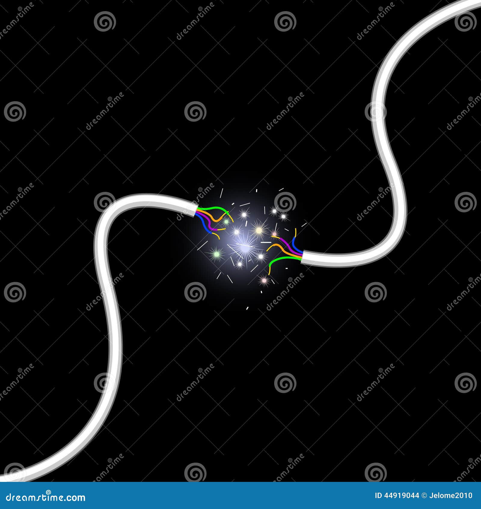 Spark Between Two Wires. Vector Illustration | CartoonDealer.com #69162907