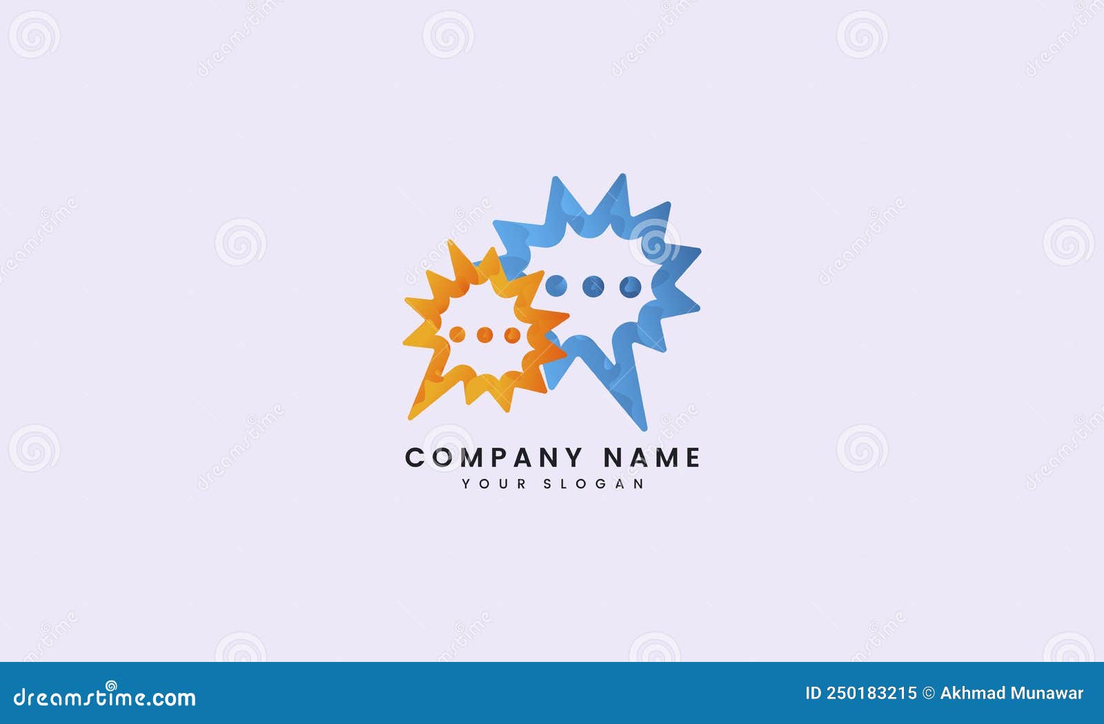 Spark Wave Blue and Orange Talk Logo Abstract Stock Vector ...