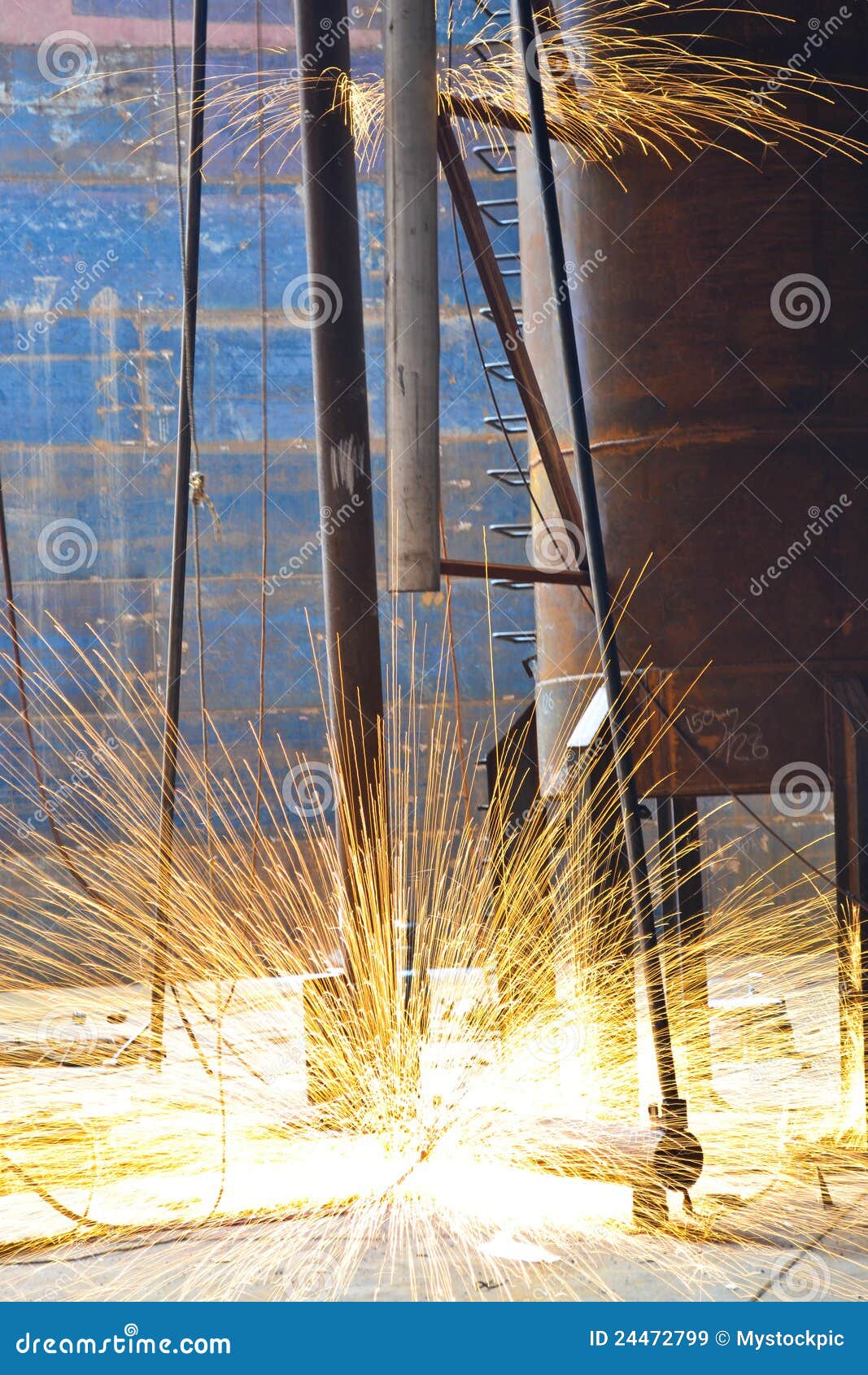 Spark Weld stock image. Image of production, iron, industrial - 24472799