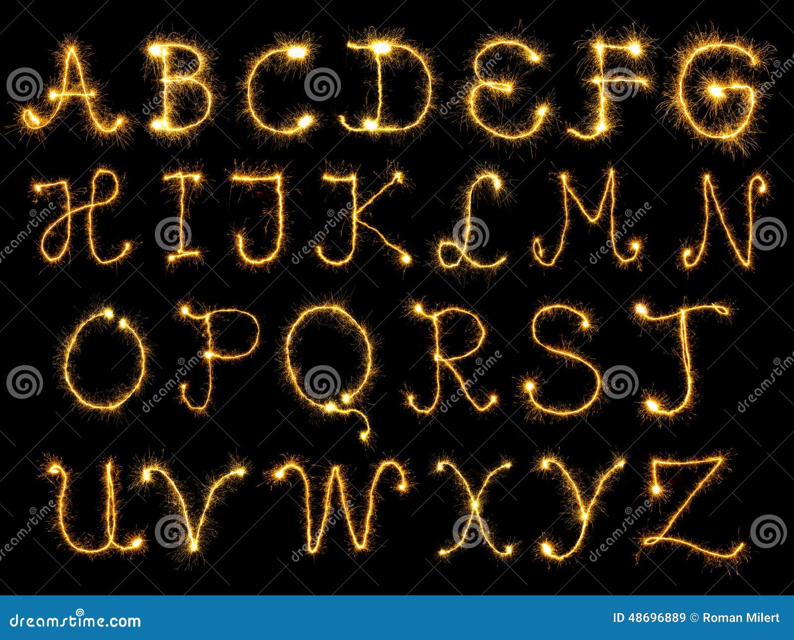 Sparking alphabet stock illustration. Illustration of light - 48696889
