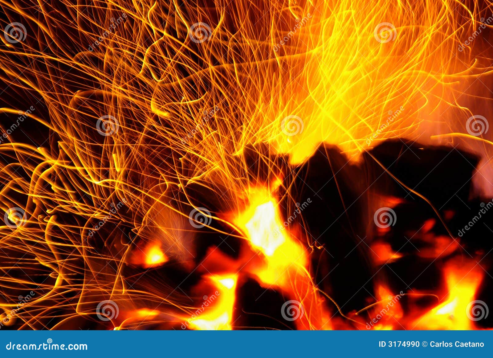 Sparking Coals stock photo. Image of fire, backgrounds - 3174990
