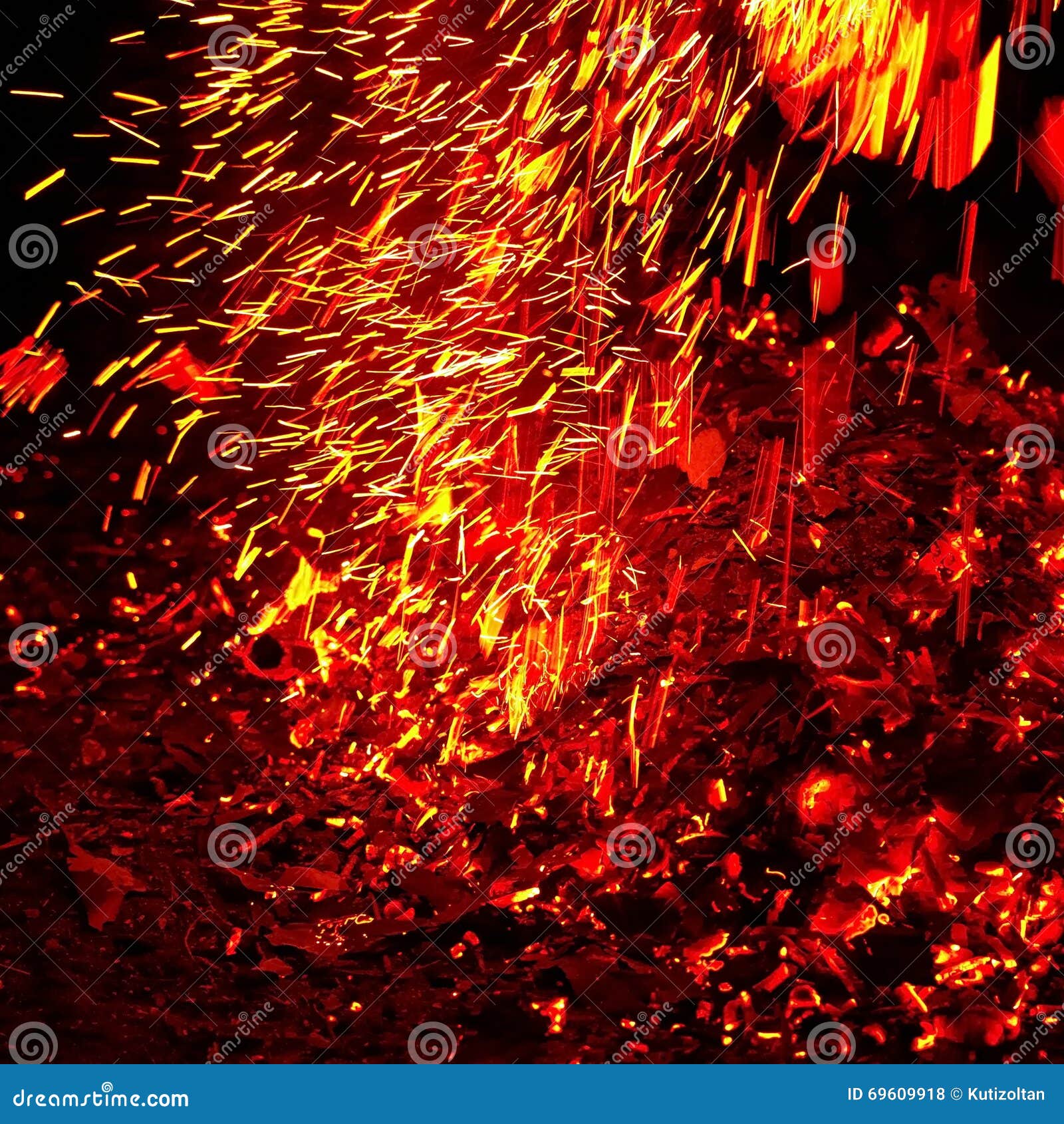 Sparking fire stock photo. Image of barbecue, black, explosive - 69609918