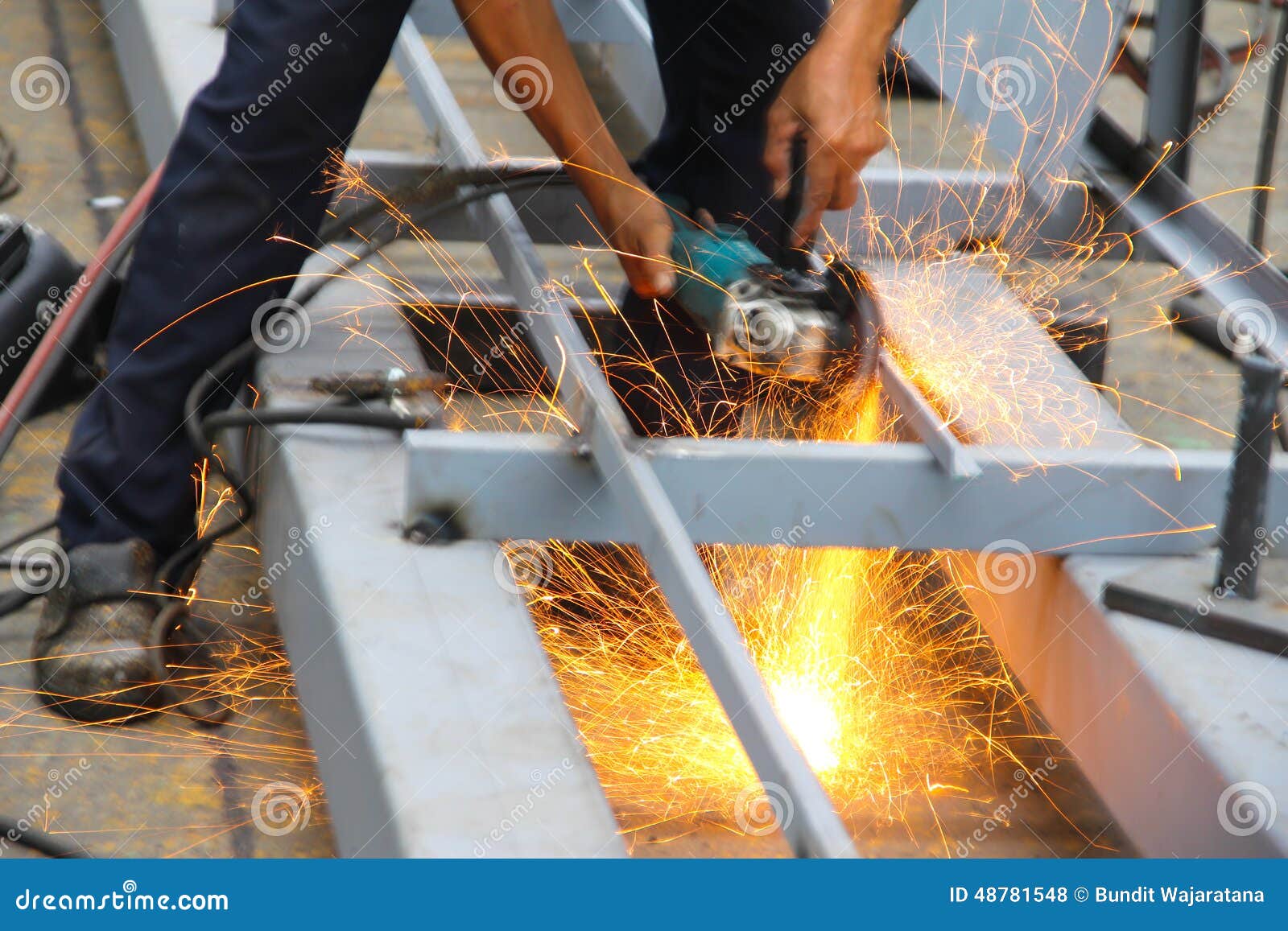 Sparking grinding stock photo. Image of electrical, fire - 48781548