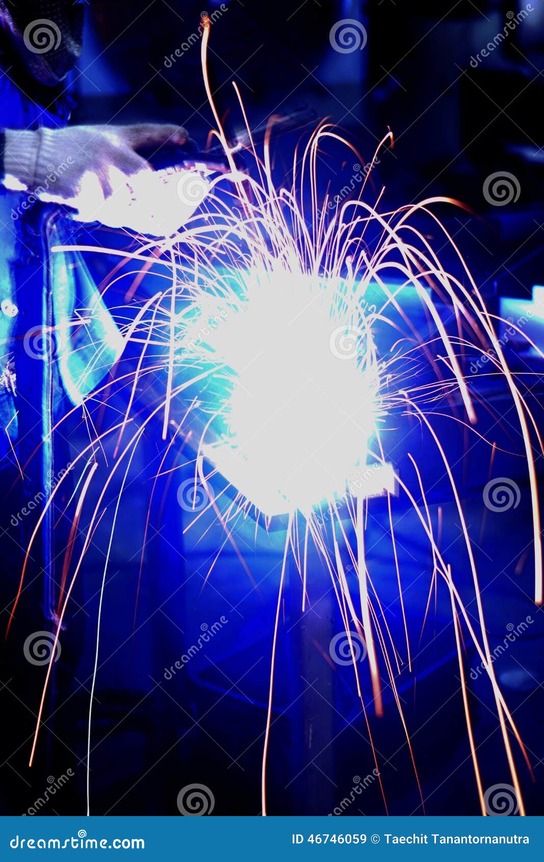 Sparking from Welding Process in Blurly Motion 1 Stock Image - Image of ...