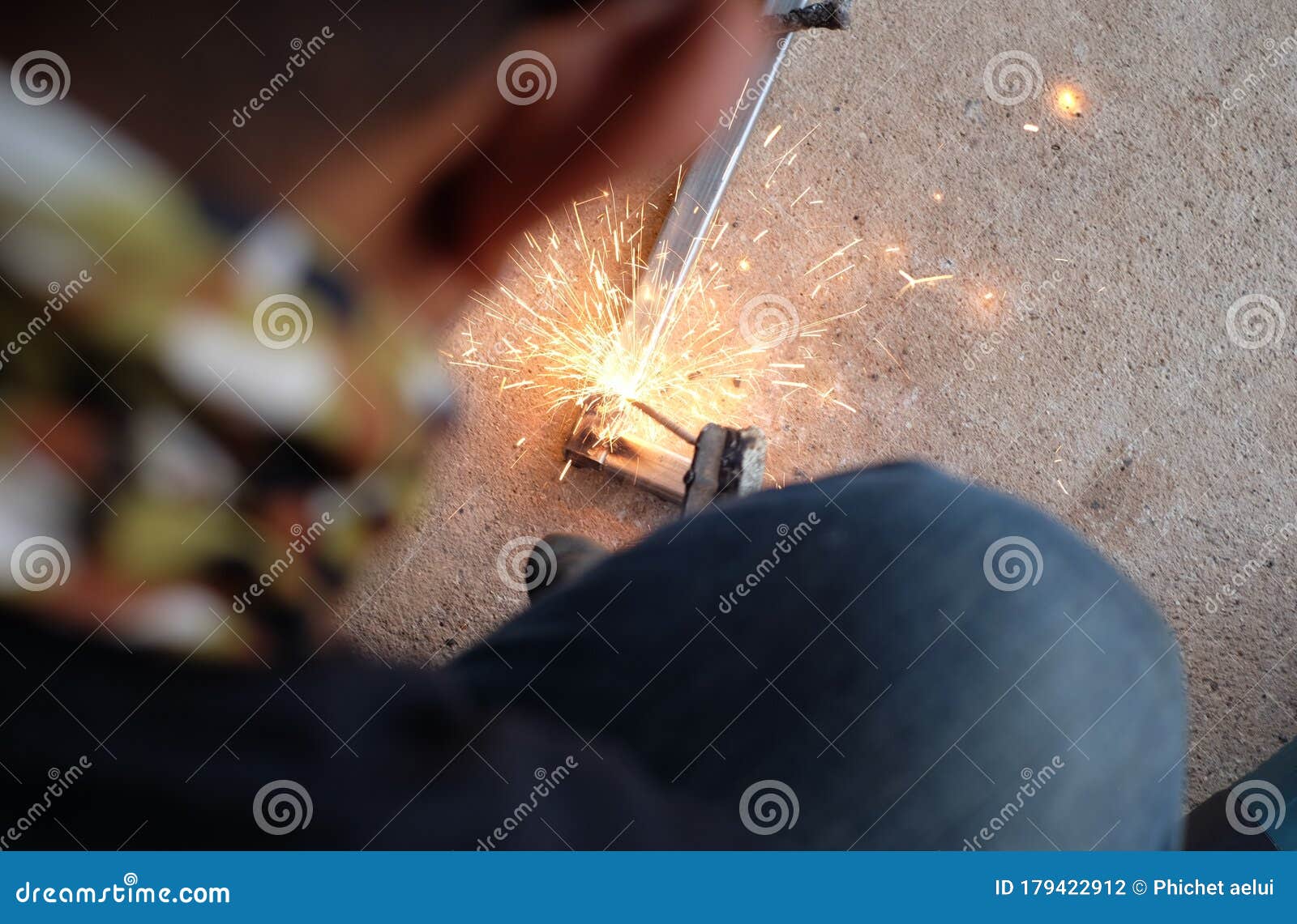 The Sparkle Created by Welding Steel Creates Beautiful Light. Stock ...