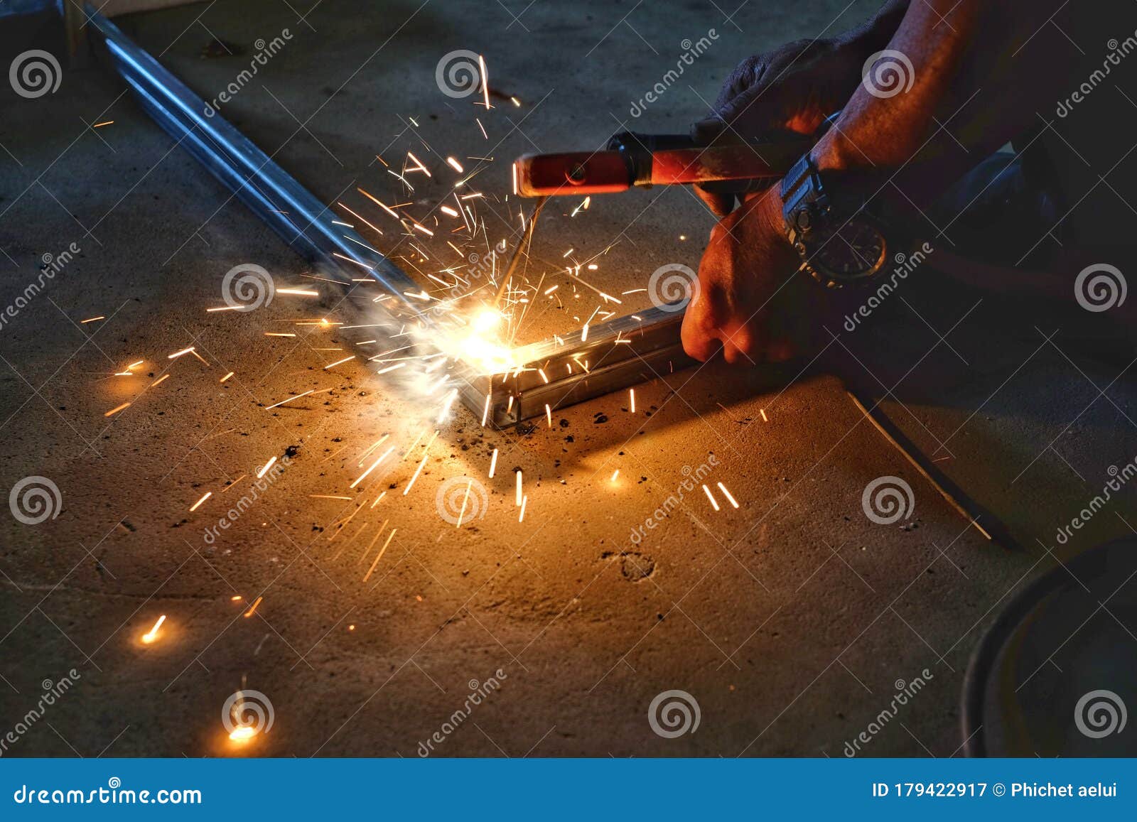 The Sparkle Created by Welding Steel Creates Beautiful Light. Stock ...