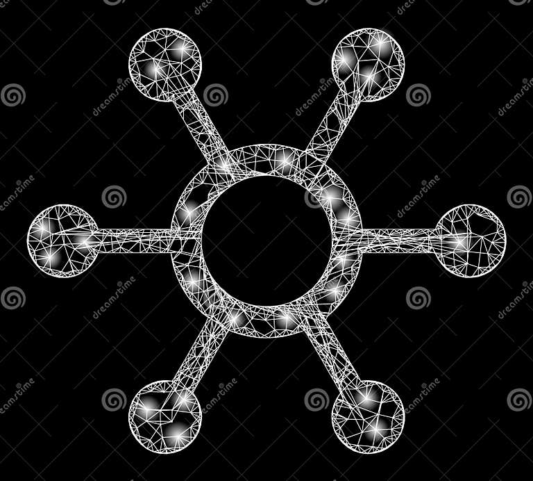 Glossy Net Mesh Central Links with Light Spots Stock Vector ...