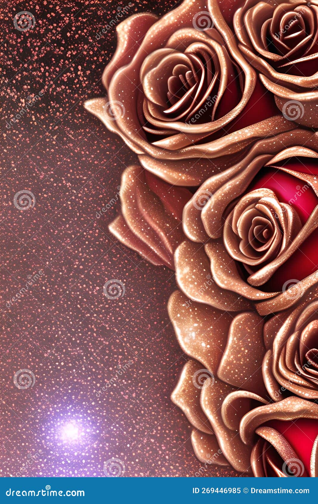 Sparkle Dazzle Roses Abstract Background AI-Generated Royalty-Free ...