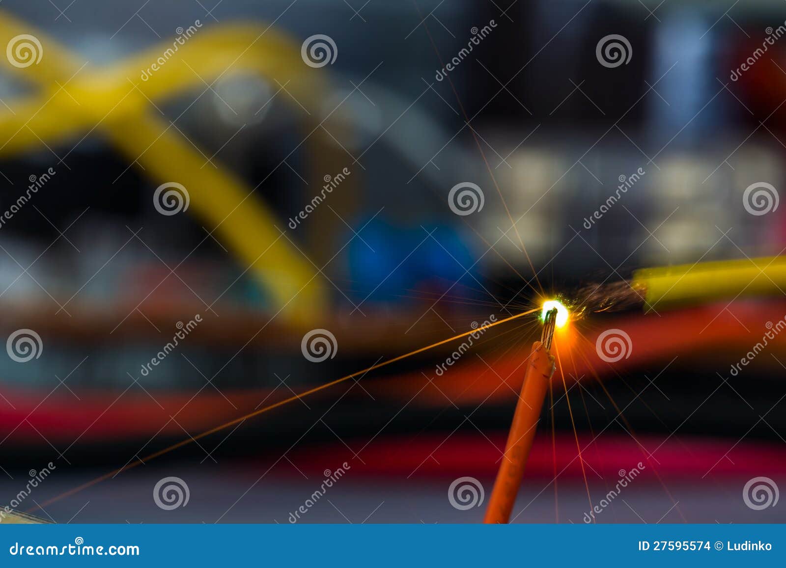 Sparkle for Discharging Capacitor Stock Photo - Image of electronic ...