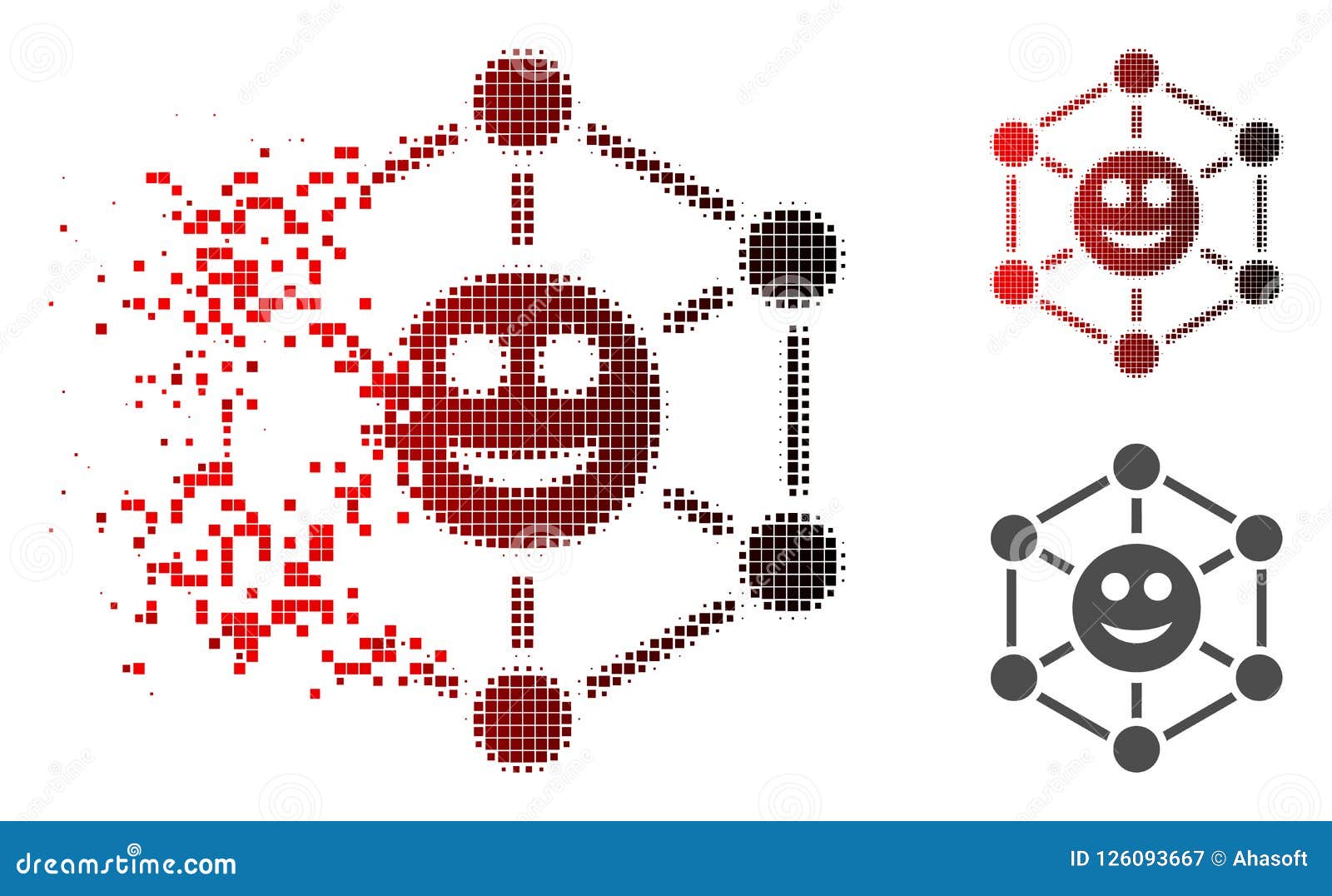 Sparkle Dotted Halftone Smile Network Icon Stock Vector - Illustration ...