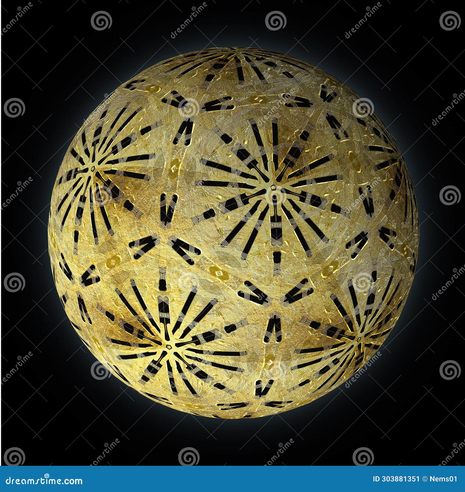 Sparkle Golden Globe Sphere Stock Illustration - Illustration of light ...