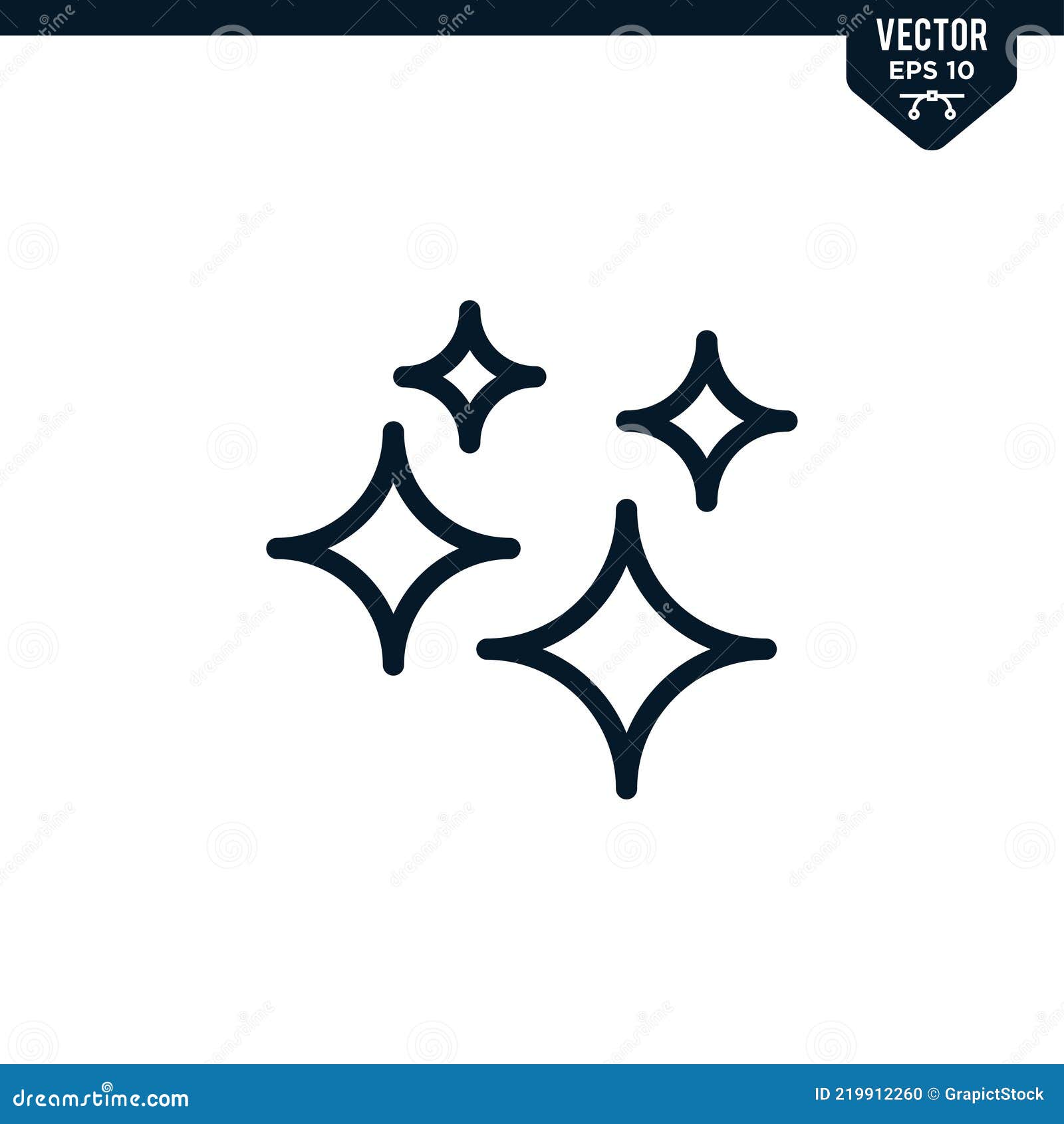 Sparkle Icon Collection, Outlined Style Stock Vector - Illustration of ...
