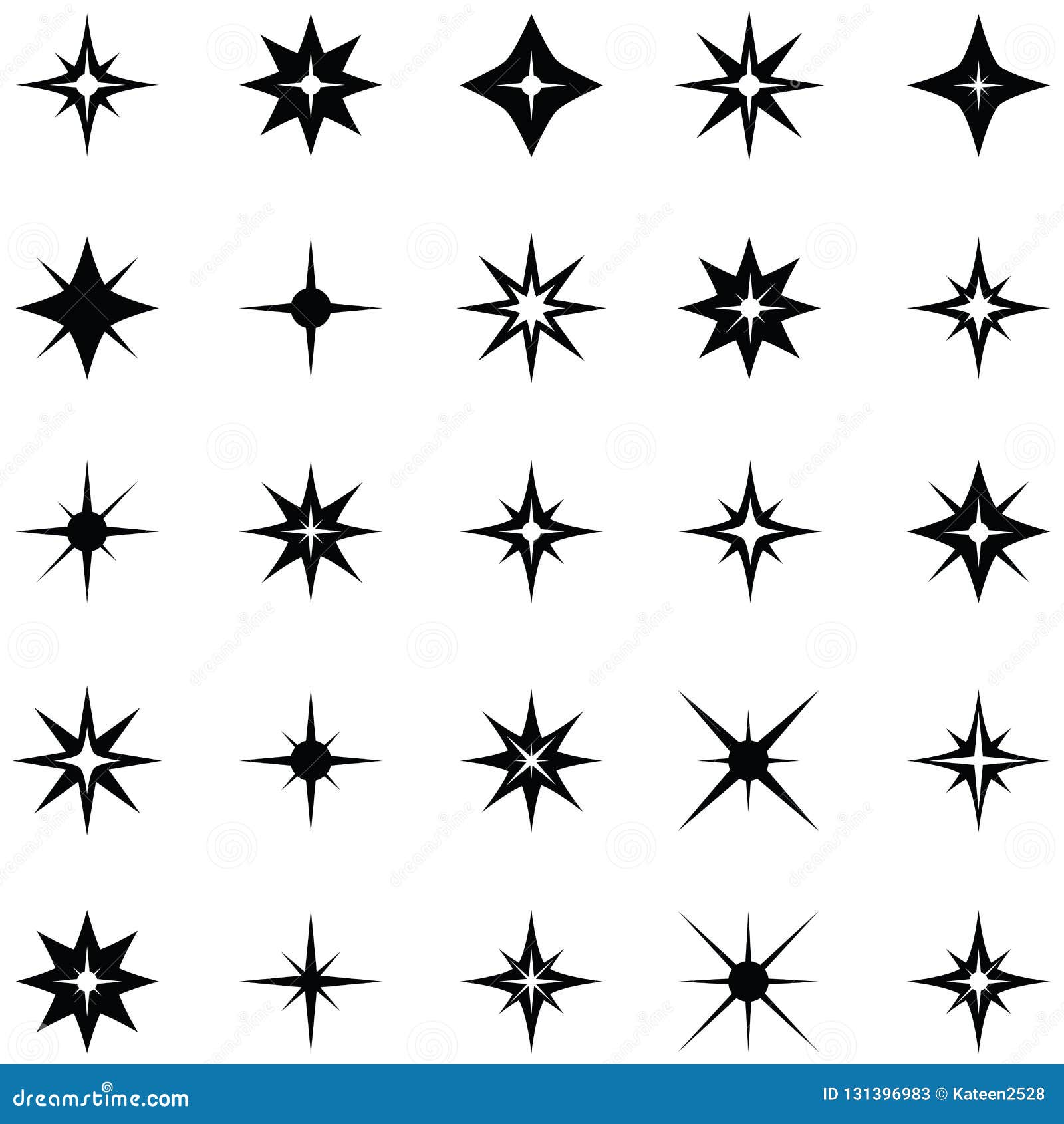 Sparkle icon set stock vector. Illustration of shiny - 131396983