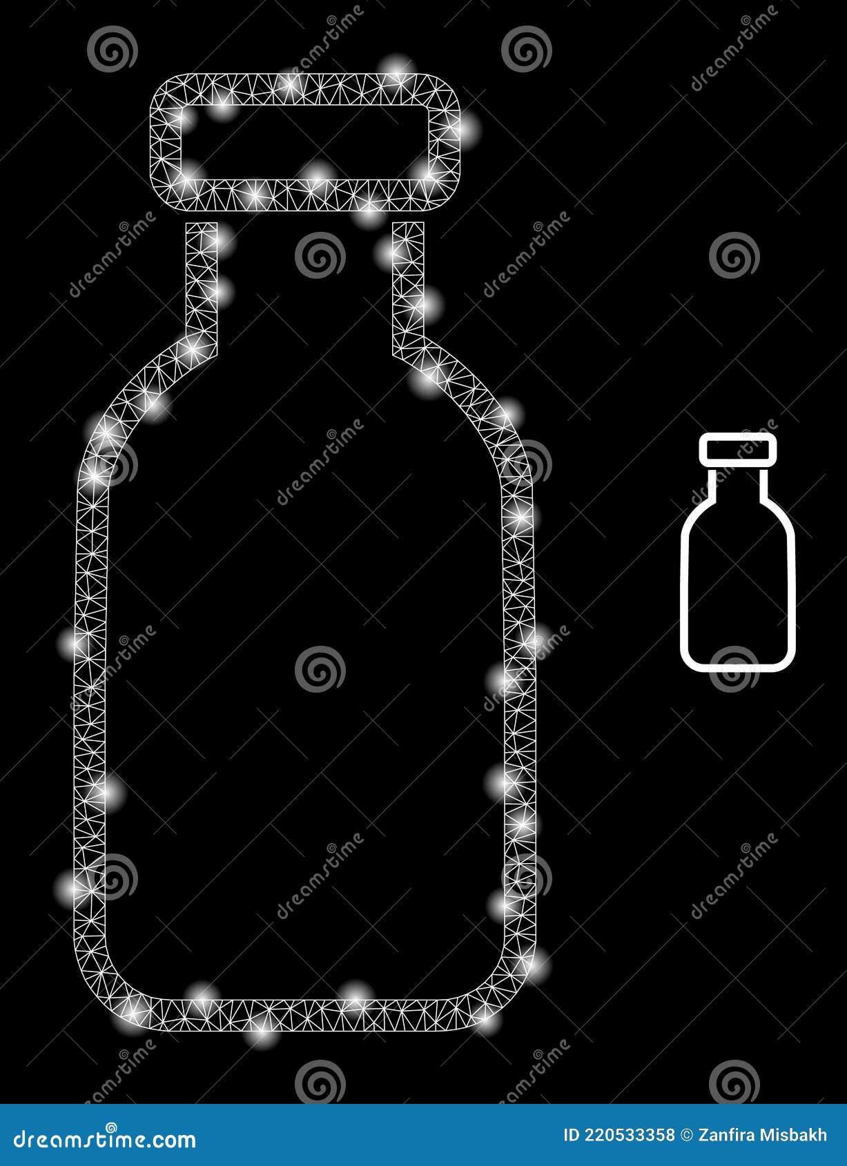 Glossy Network Empty Vial with Light Spots Stock Vector - Illustration ...