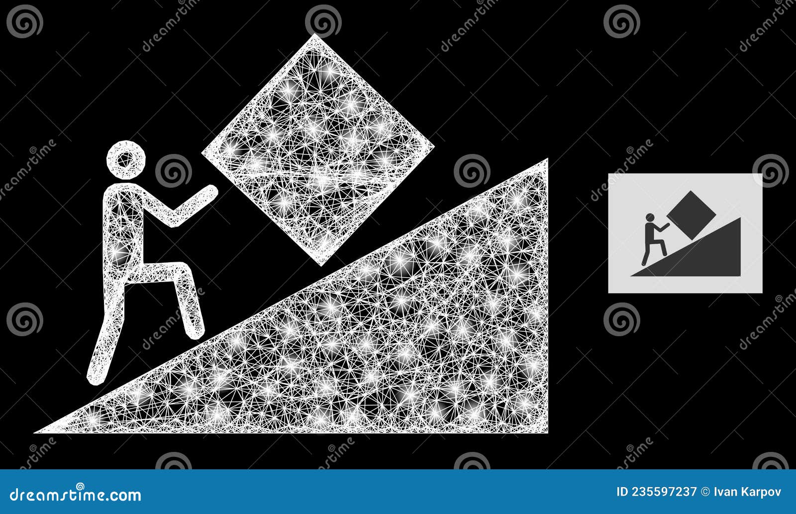 Bright Linear Mesh Pointless Task Icon with Lightspots Stock Vector ...