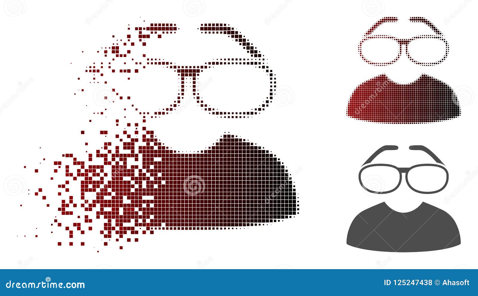 Sparkle Pixel Halftone Clever Spectacles Icon Stock Vector ... Sparkle Pixel Halftone Clever Spectacles Icon Stock Vector ...