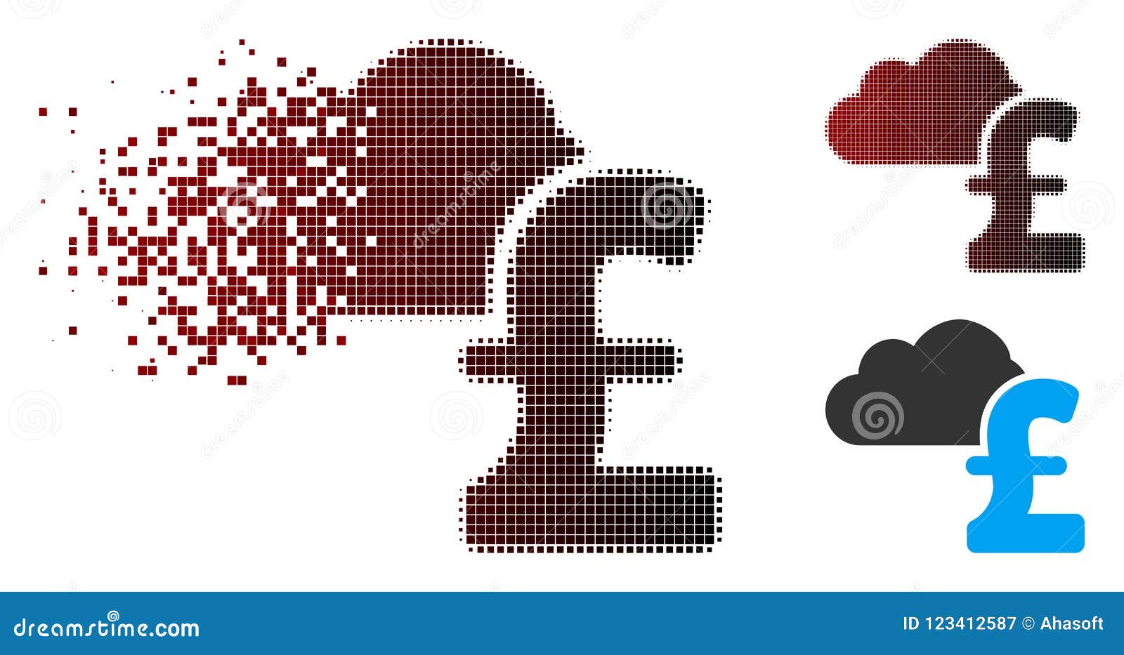 Sparkle Pixel Halftone Cloud Pound Banking Icon Stock Vector ... Sparkle Pixel Halftone Cloud Pound Banking Icon Stock Vector ...
