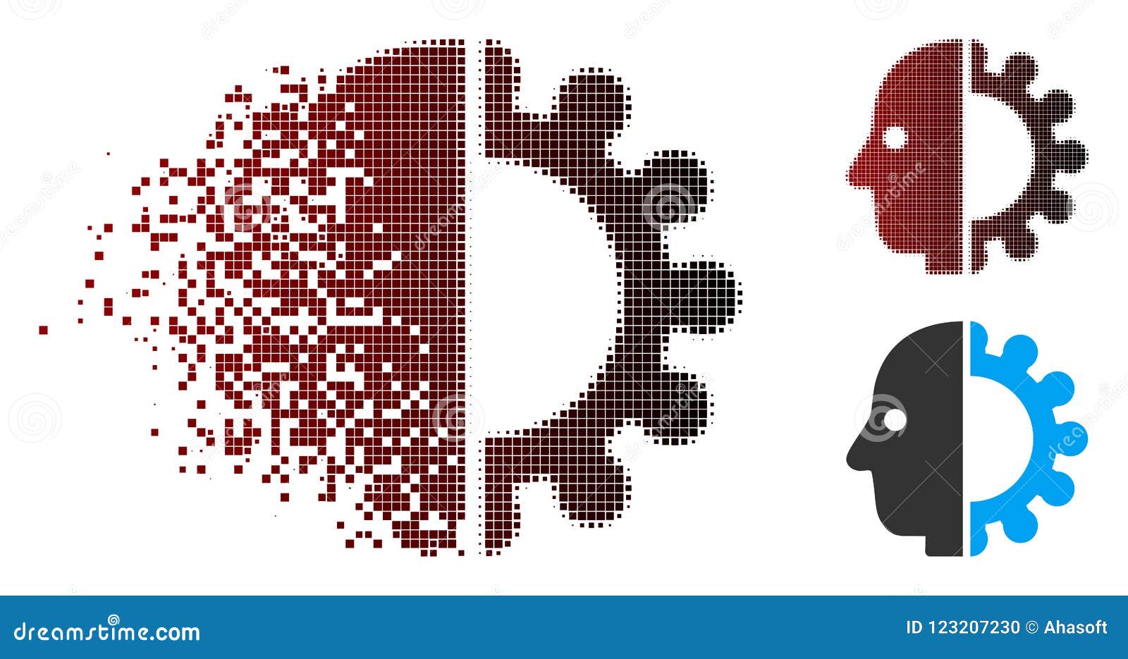 Sparkle Pixel Halftone Cyborg Head Icon Stock Vector - Illustration of ... Sparkle Pixel Halftone Cyborg Head Icon Stock Vector - Illustration of ...