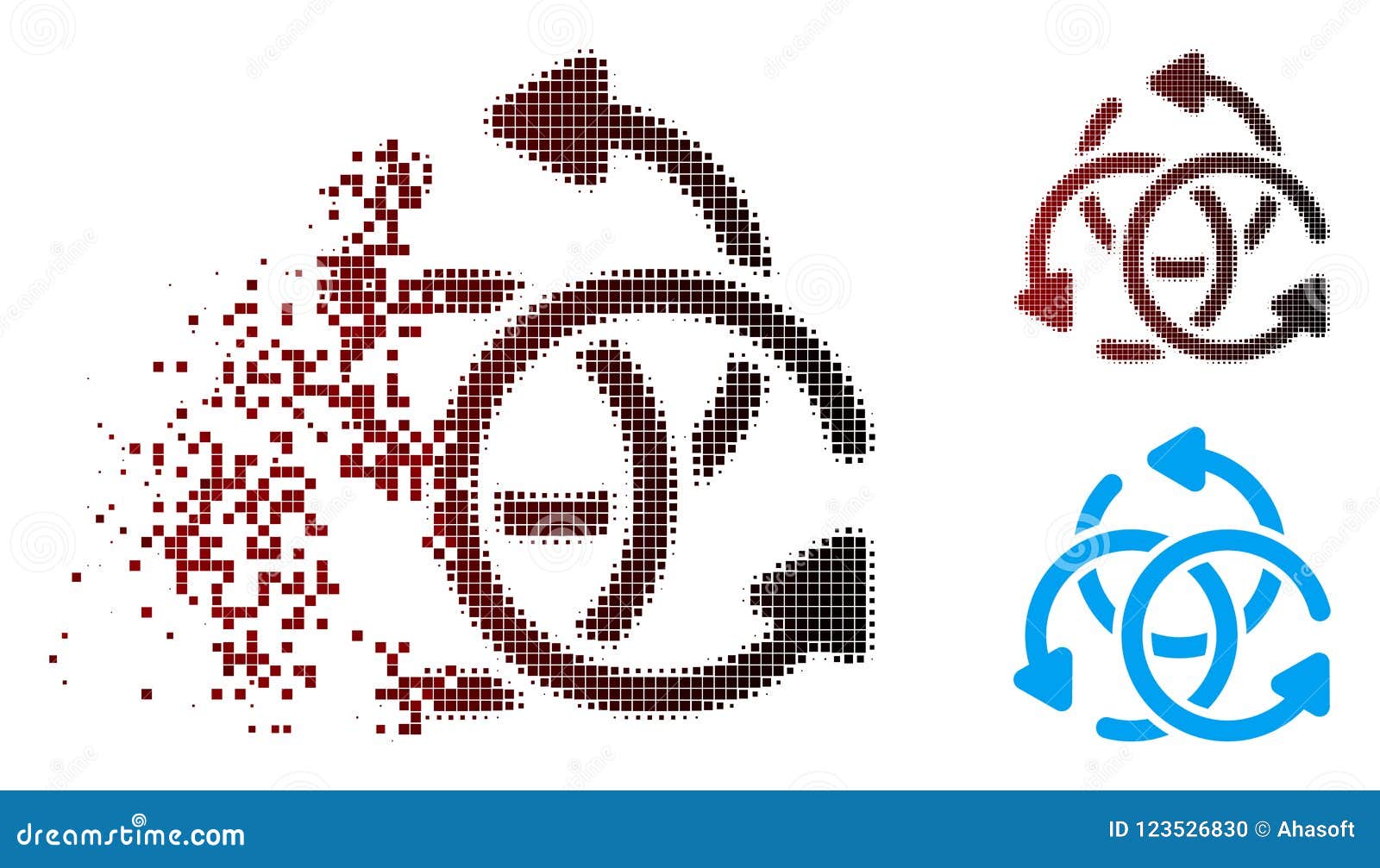 Sparkle Pixel Halftone Knot Rotation Icon Stock Vector - Illustration ...