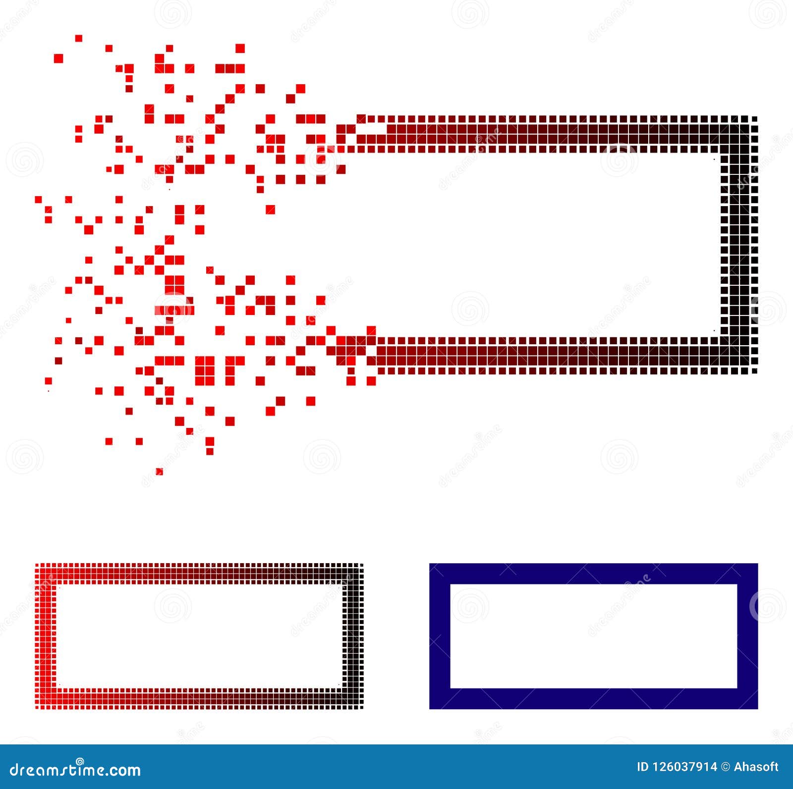 Sparkle Pixel Halftone Rectangle Frame Icon Stock Vector - Illustration ...